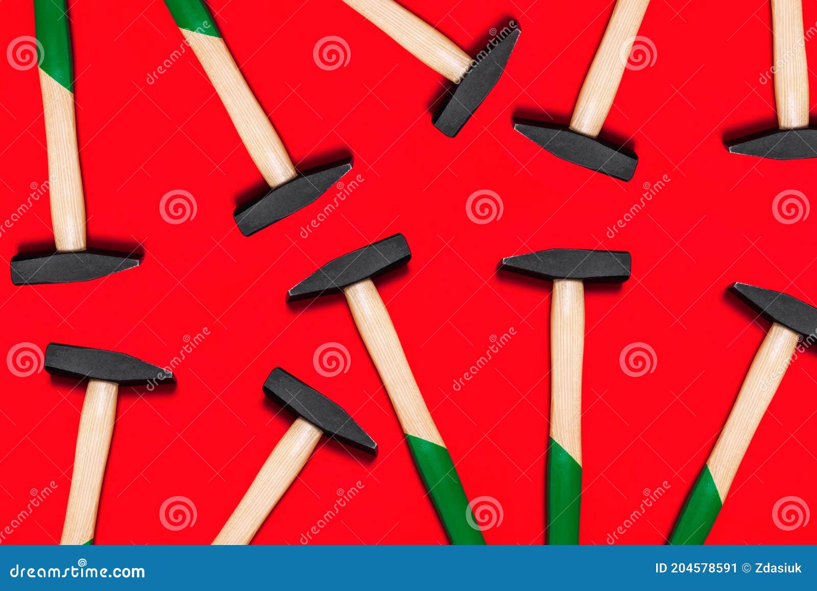 Pattern of Hammers Isolated on Red Background. Shop Banner with ...