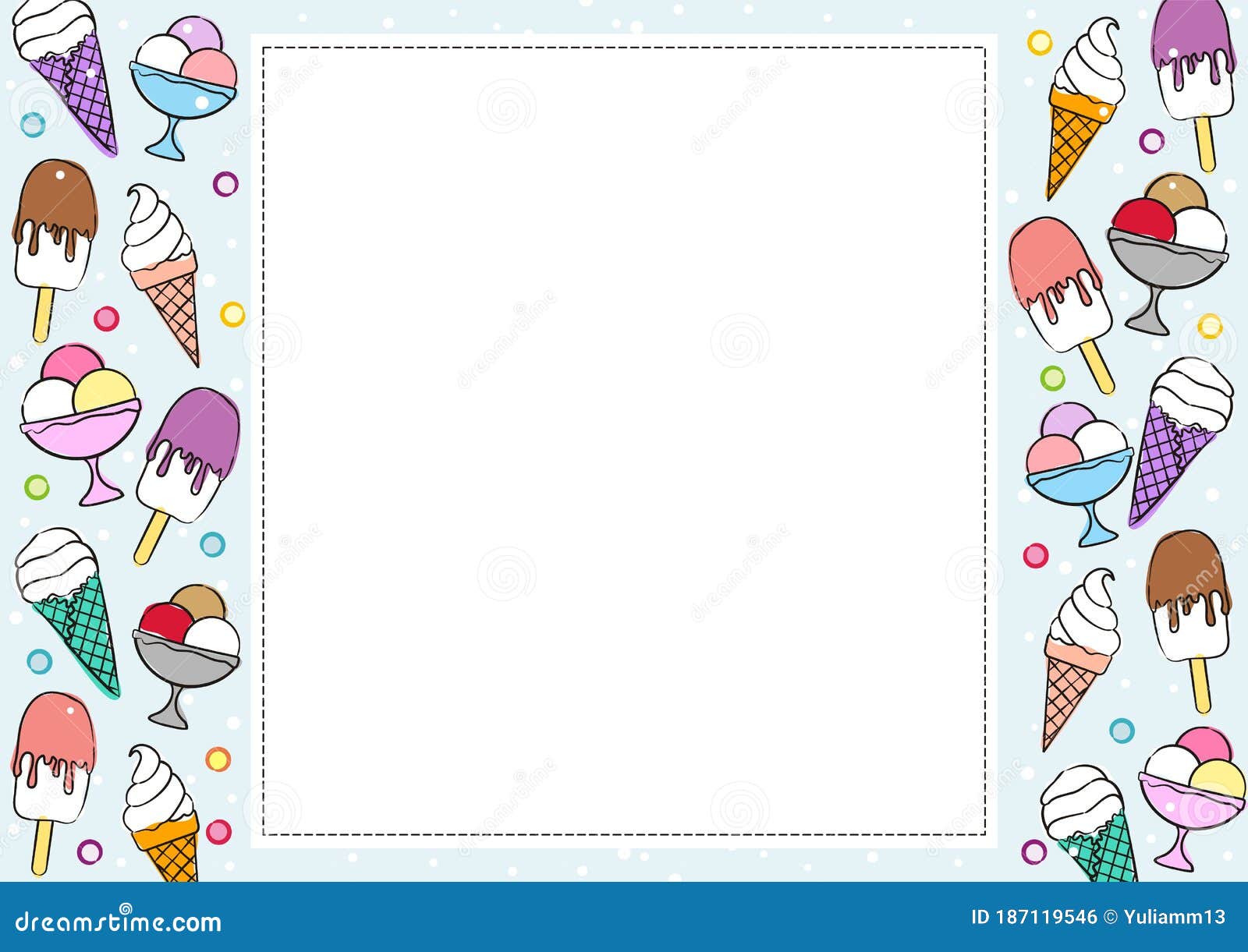 Pattern with Hand-drawn Ice Cream Background Stock Vector ...