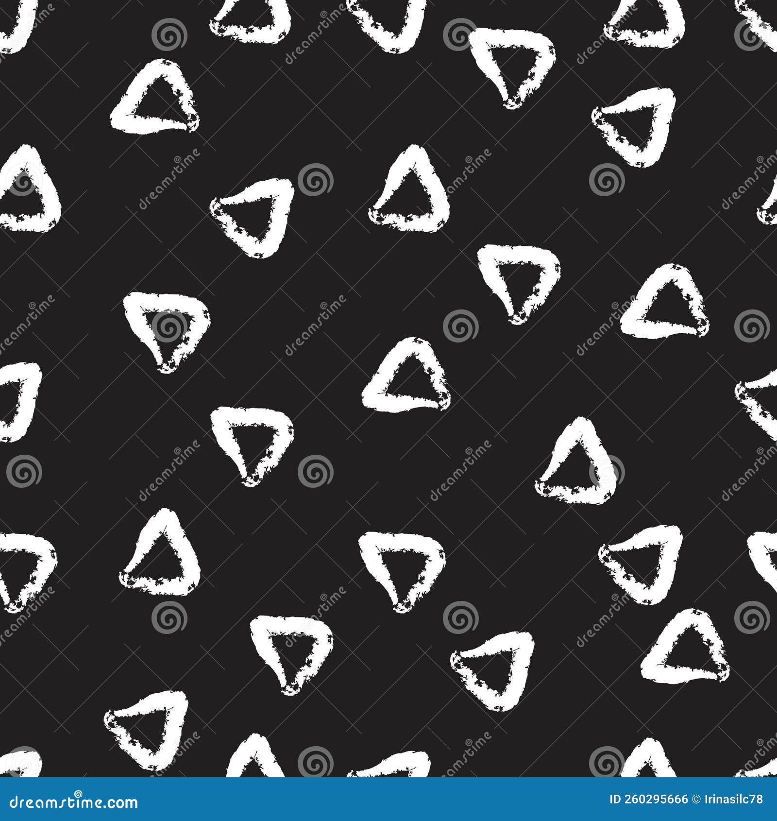 Pattern with Hand Drawn Irregular Triangles on a Black Background Stock ...