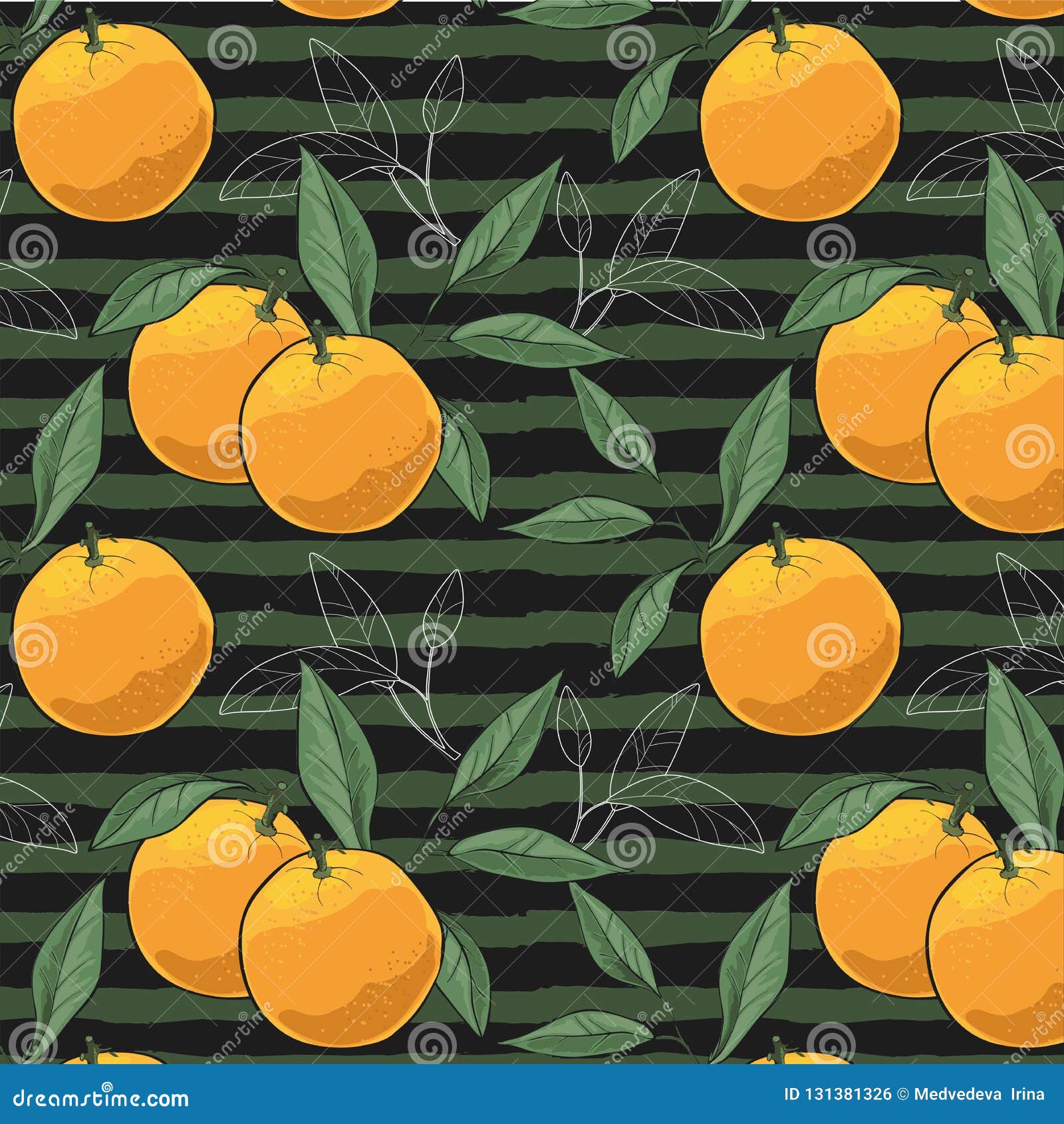 Pattern of Hand Drawn Oranges Slices Vector Illustration Stock Vector ...
