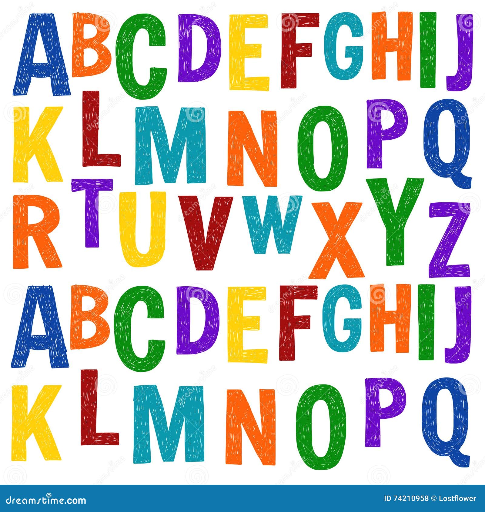 Pattern with Hand Drawn Vector Letters Stock Vector - Illustration of ...