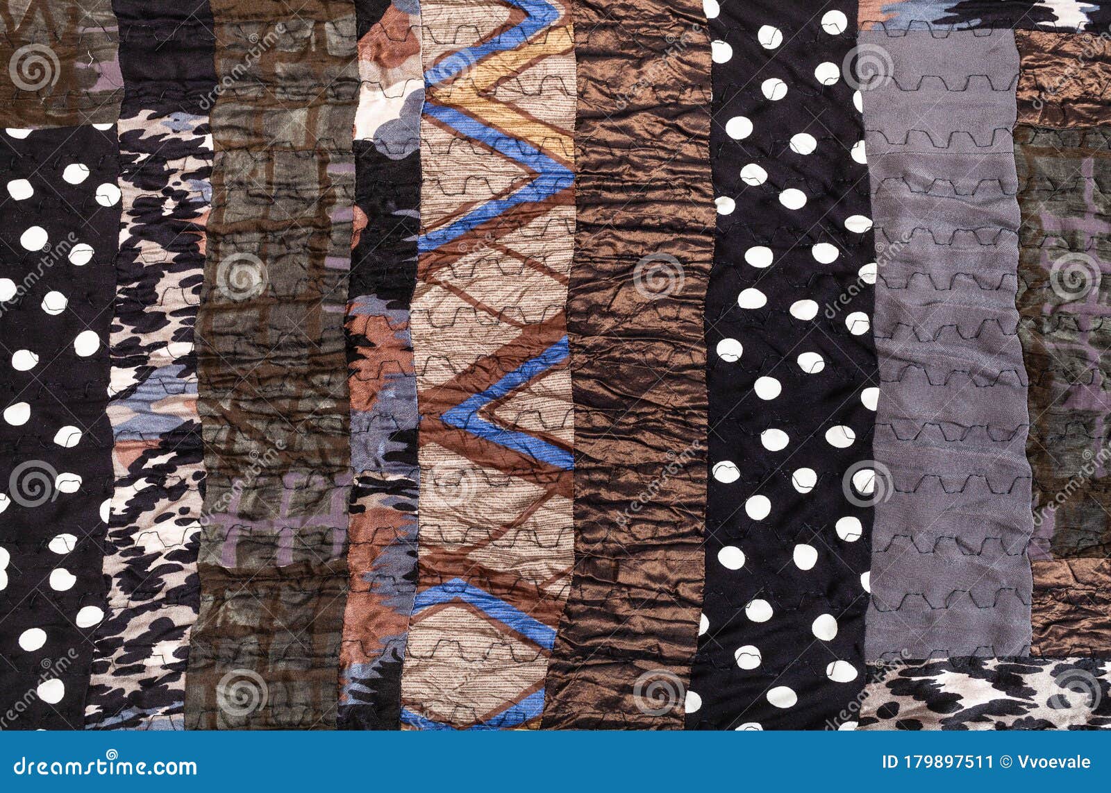 Pattern of Handmade Brown Patchwork Scarf Stock Image - Image of ...