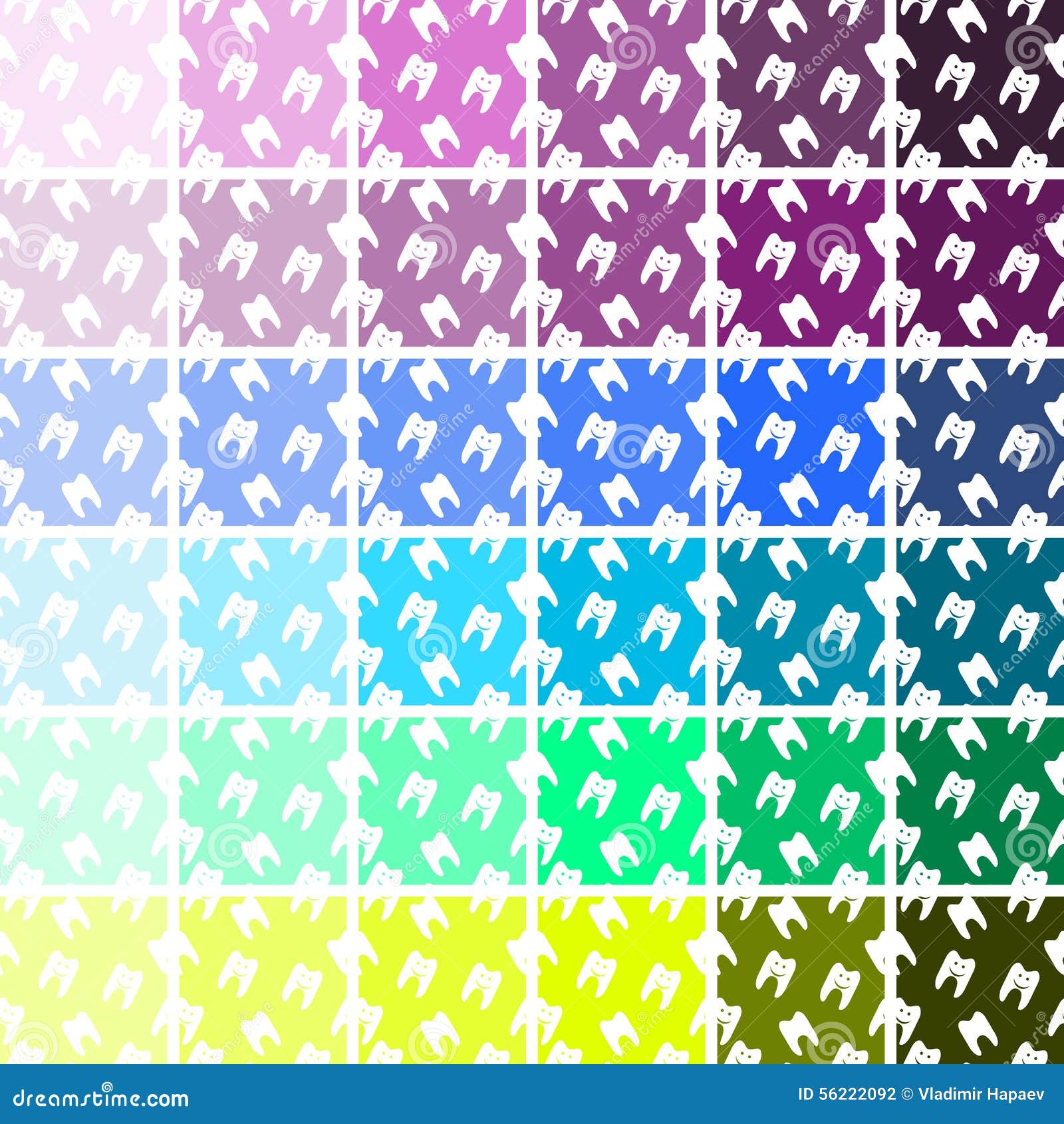 Pattern of Healthy Teeth Symbols. Set Seamless Stock Vector ...