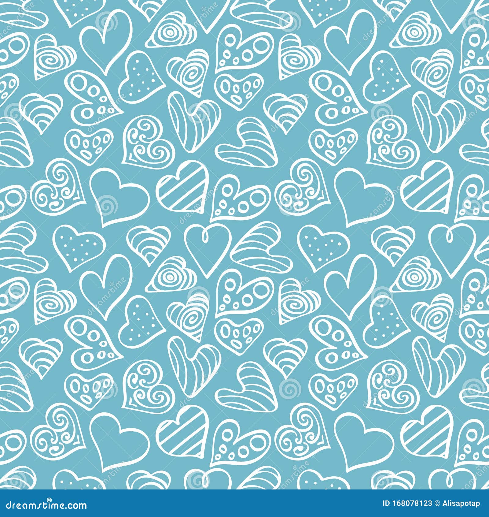 Pattern with Heart Shapes on Light Blue Background Stock Vector ...