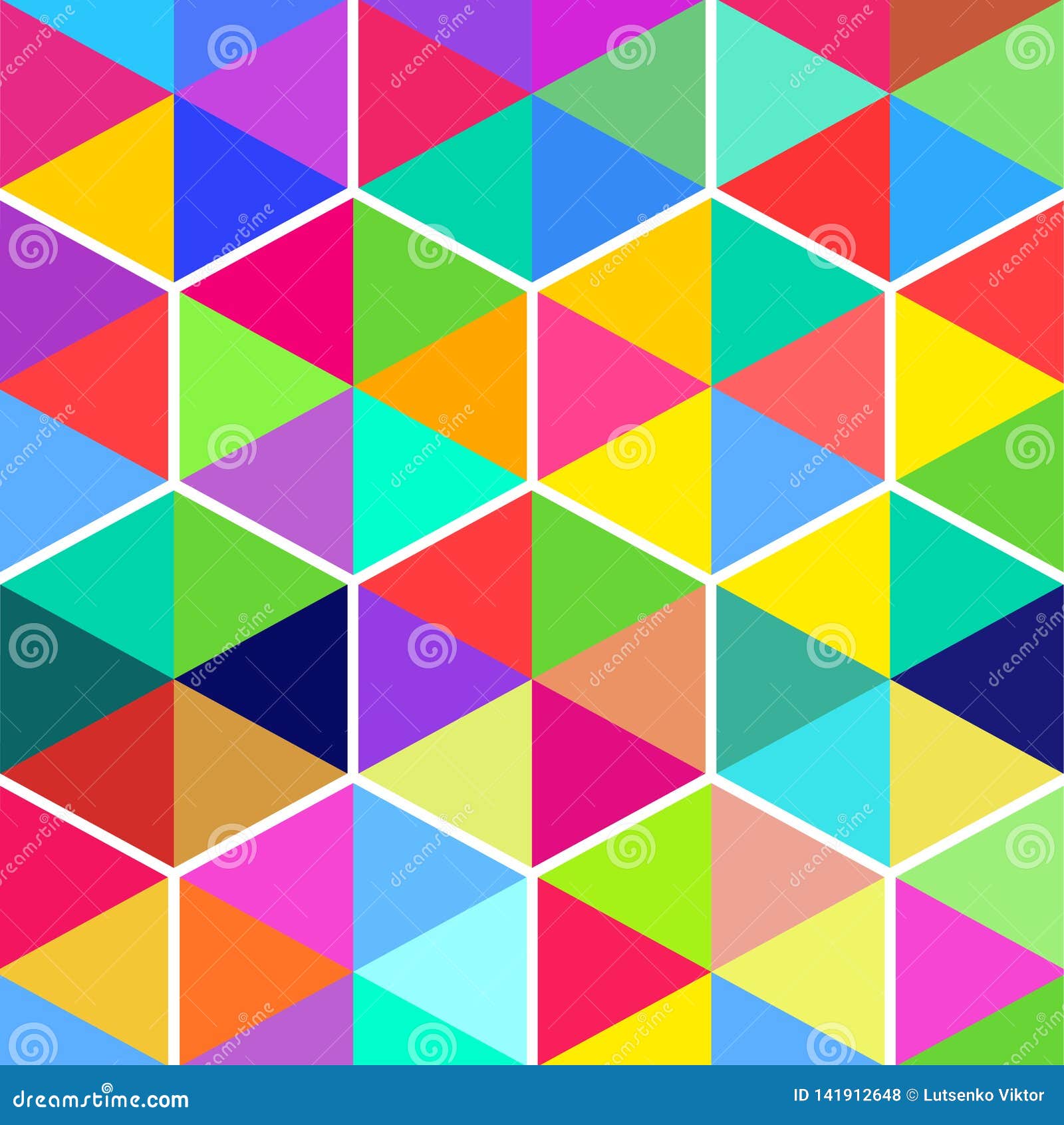 Fun Pattern of Hexagons from Color Triangles Stock Illustration ...