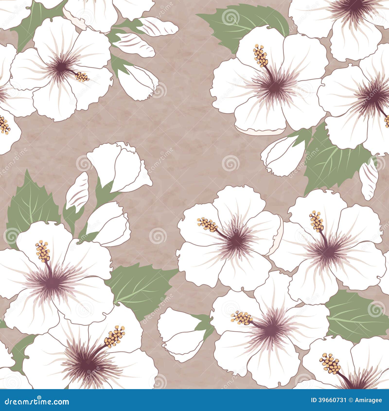 Pattern with Hibiscus Flowers Stock Vector - Illustration of nature ...