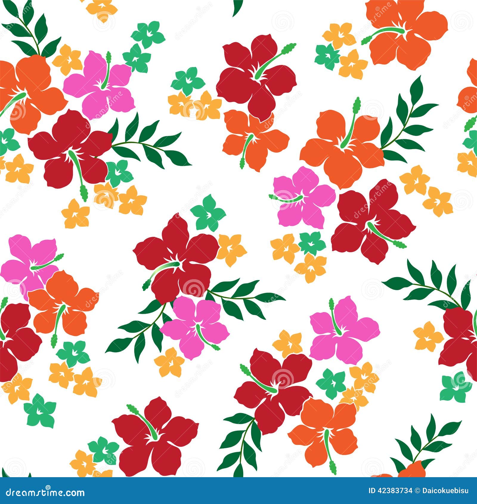 Pattern of the Hibiscus stock vector. Illustration of lovely - 42383734