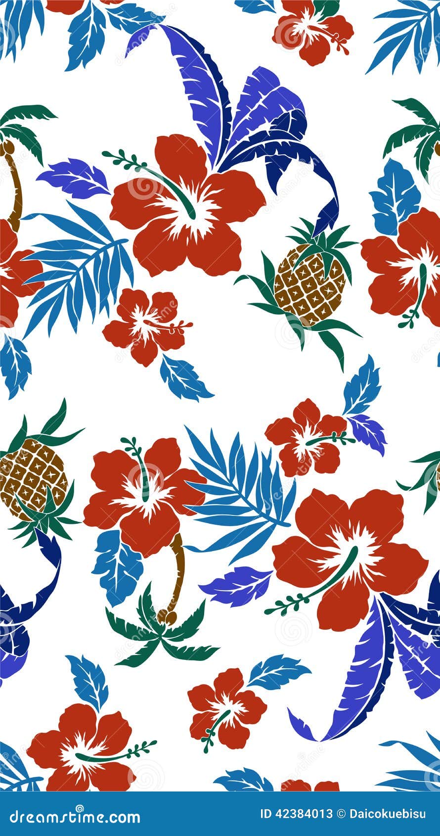 Pattern of the Hibiscus stock vector. Illustration of cheerful - 42384013