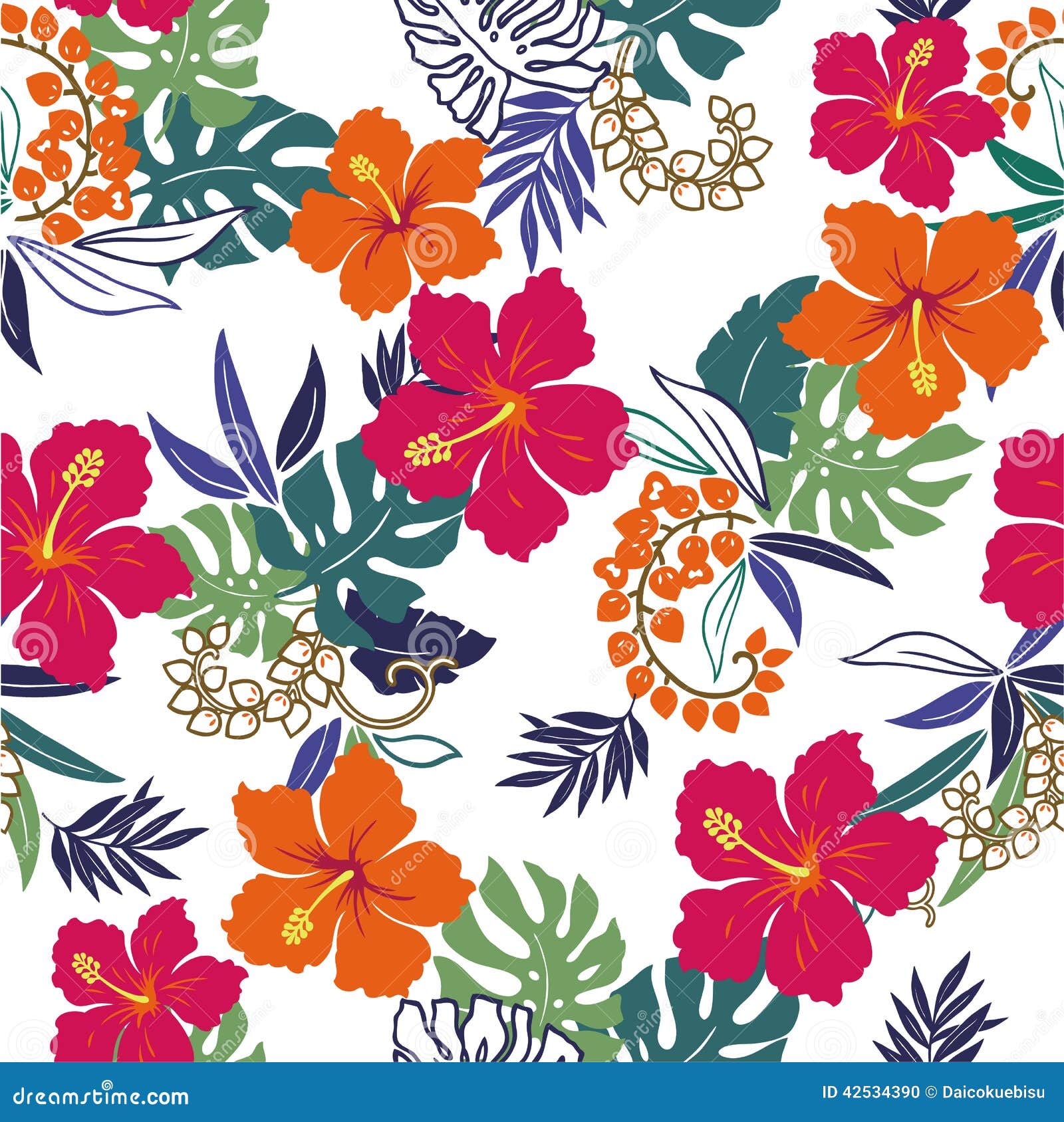 Pattern of the Hibiscus stock illustration. Illustration of gorgeous ...