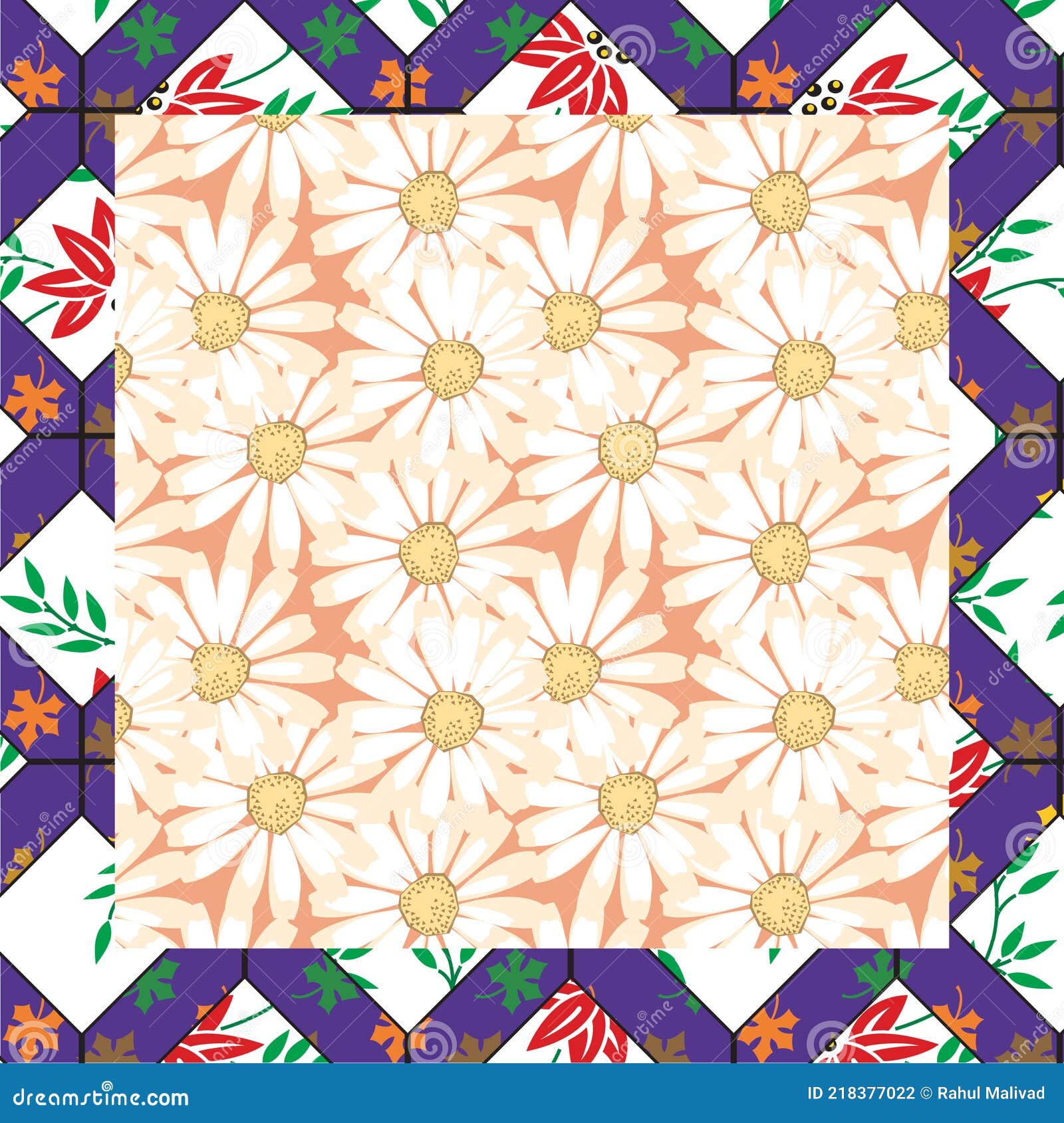 Pattern of Hijab Motif Design with Abstract Foliage Design. Silk Scarf ...