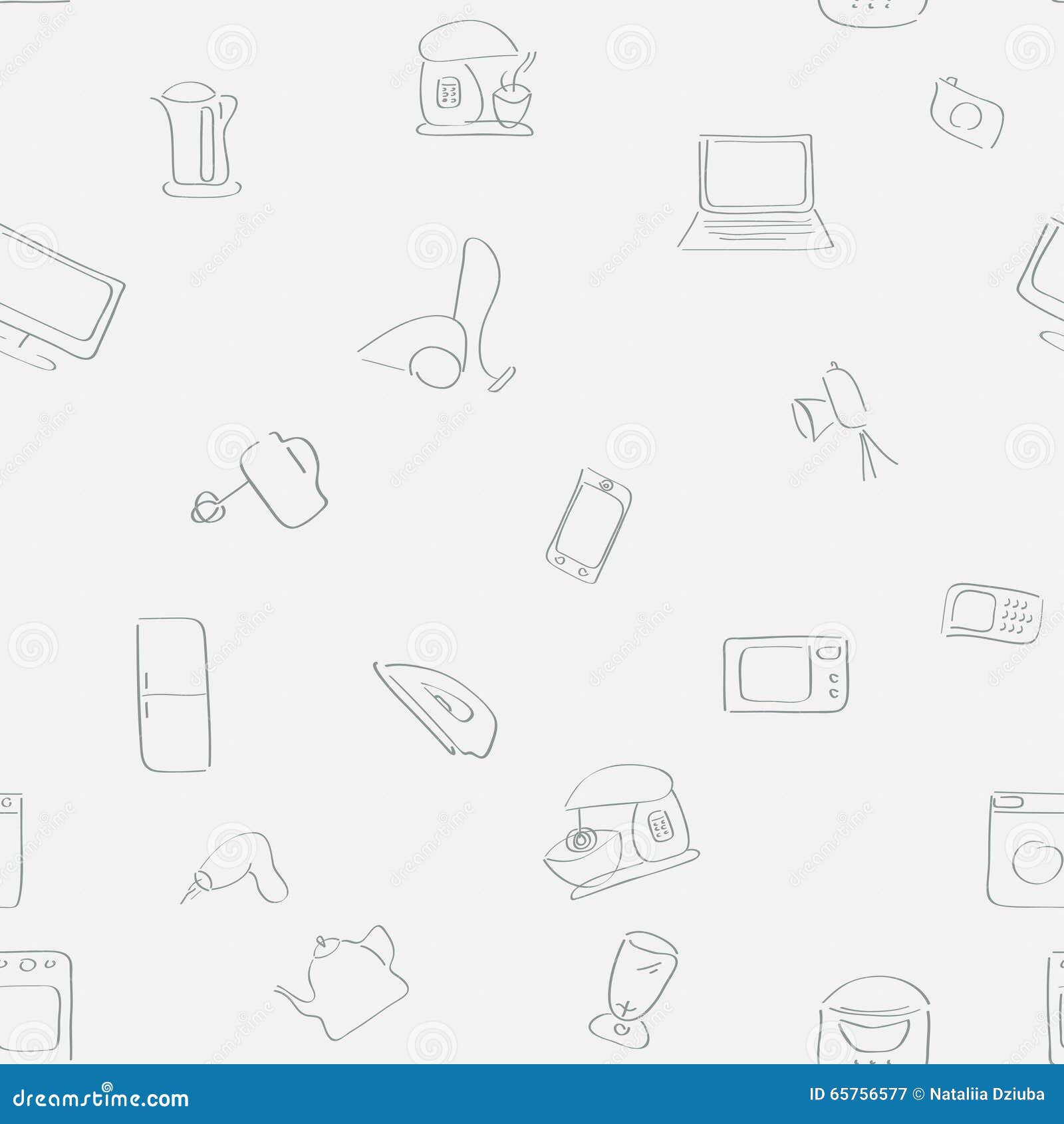 Pattern of the Home Appliances Stock Illustration - Illustration of ...