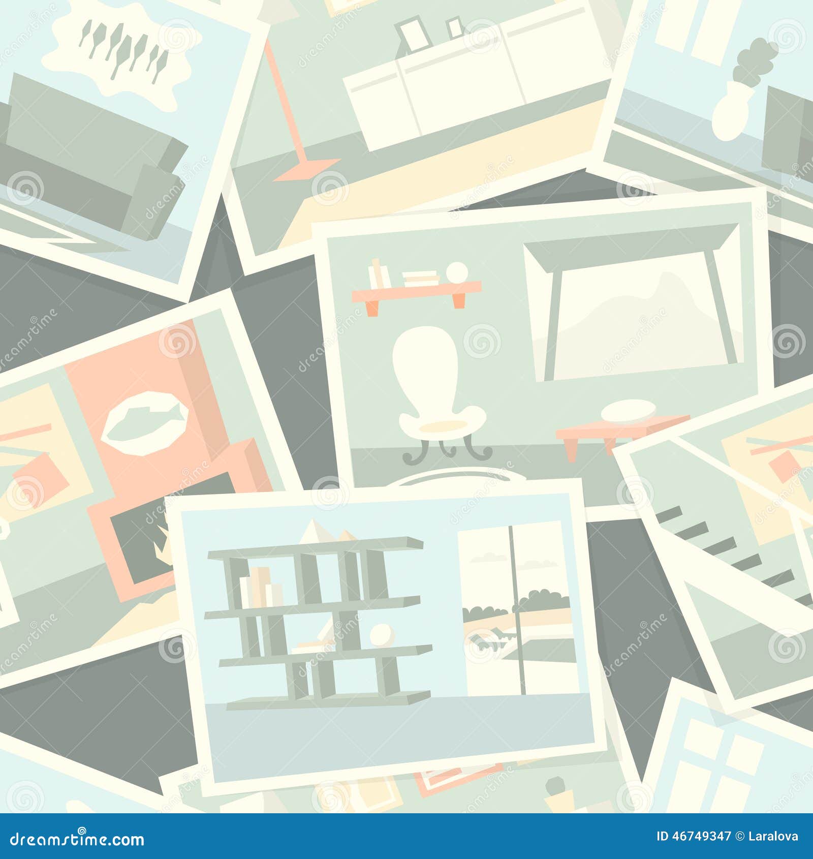 Pattern with Home Interior Photos Stock Vector - Illustration of ...