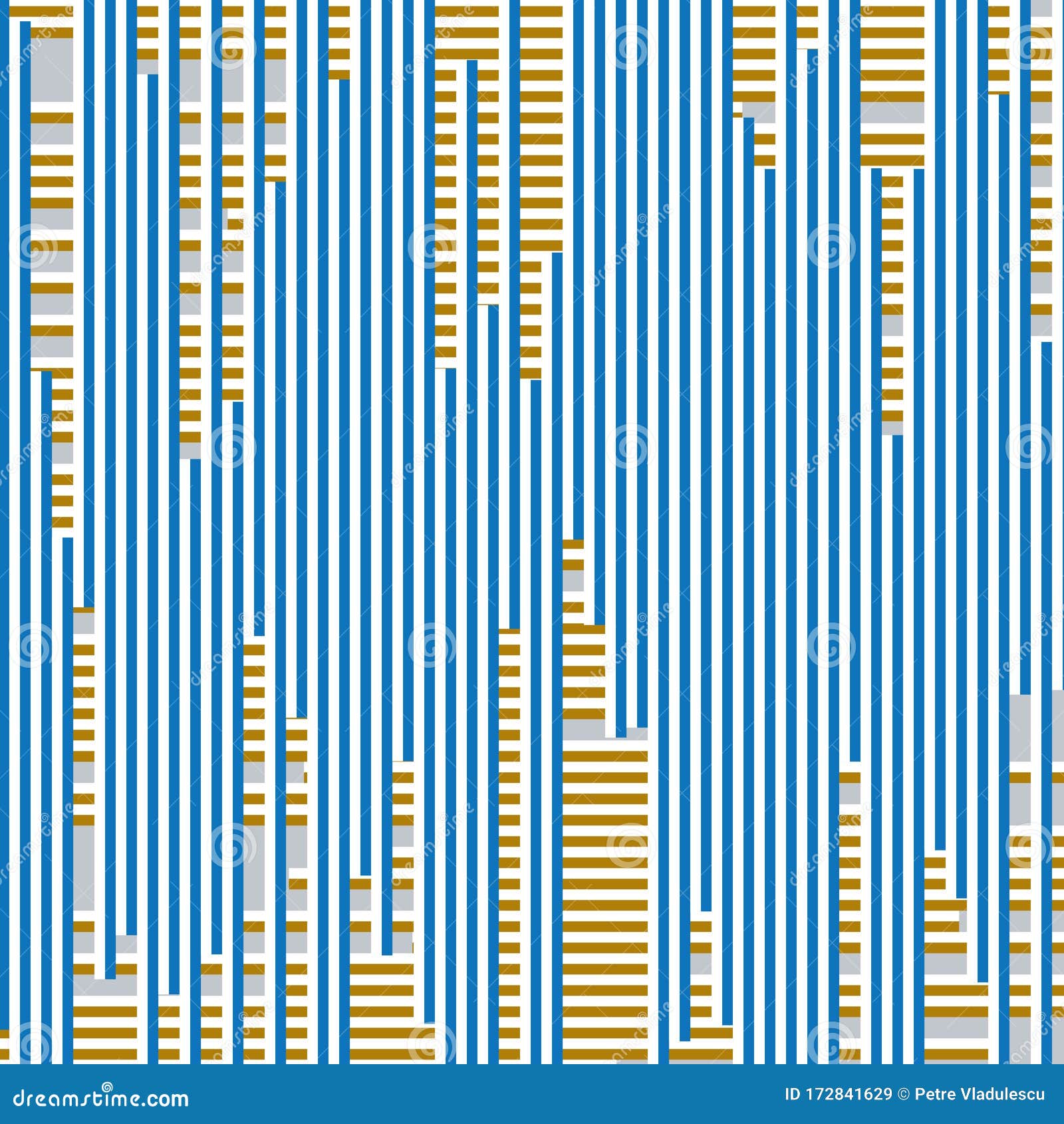 Pattern with Horizontal Orange and Vertical Blue Bands, Modern Stylish ...
