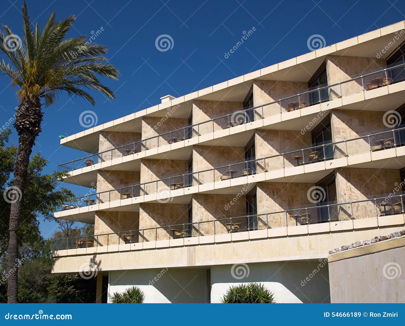 Pattern Of Hotel Room Balconies In Modern Building Royalty-Free Stock ...