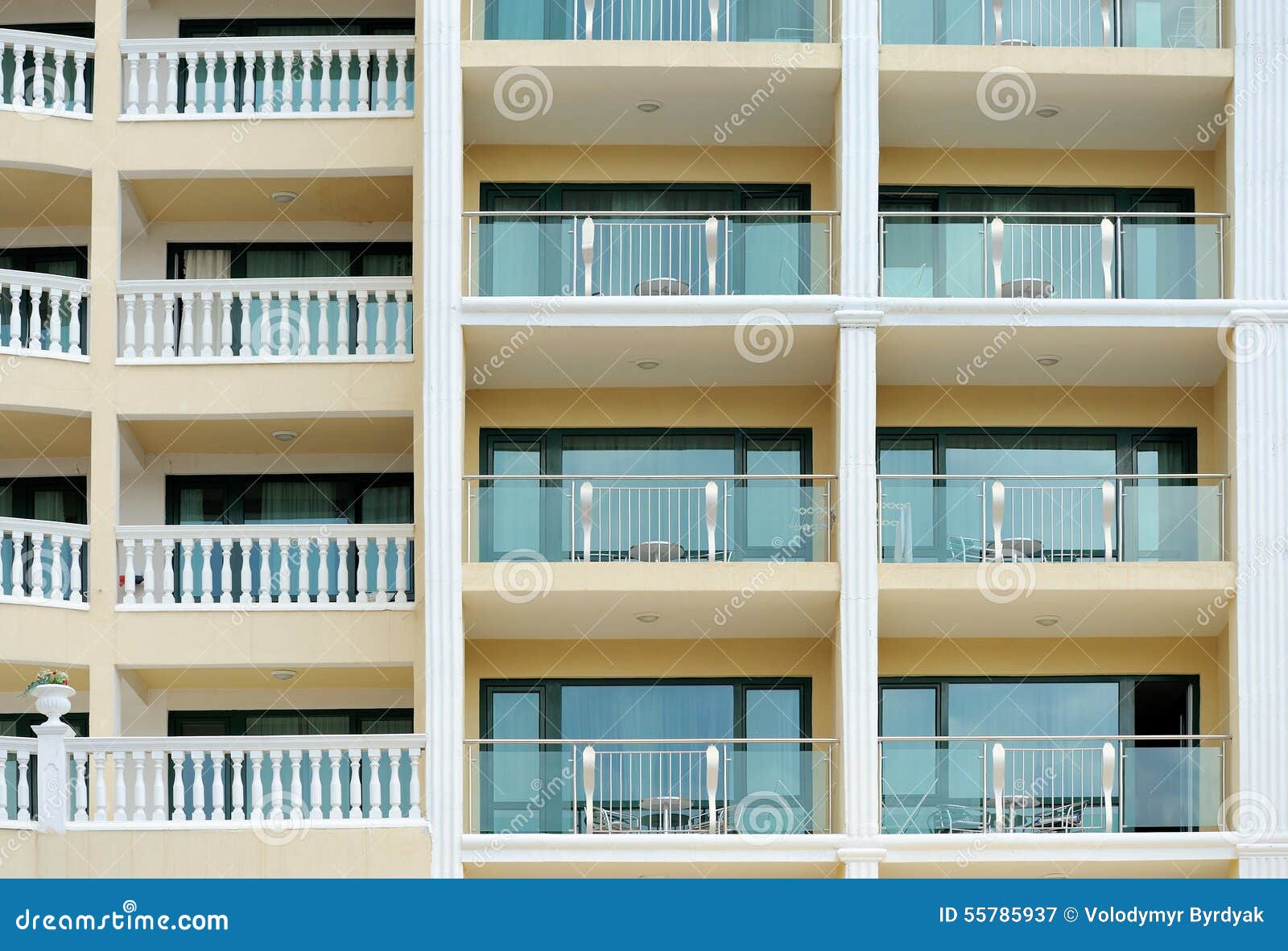 Pattern of Hotel Room Balconies Stock Image - Image of contemporary ...