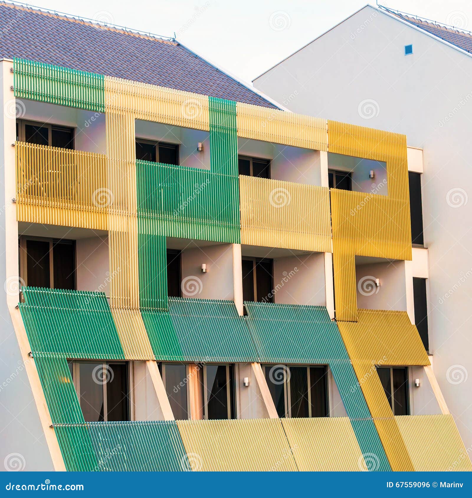 Pattern Of Hotel Room Balconies In Modern Building Royalty-Free Stock ...