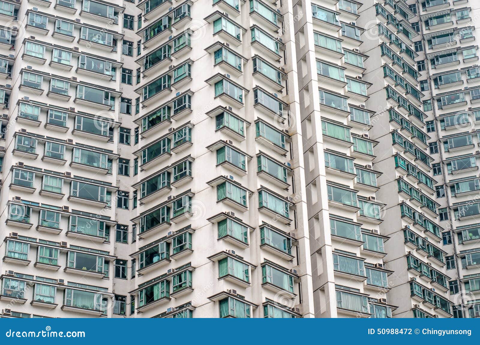 Pattern of Hotel Room Balconies in Modern Building Stock Photo - Image ...