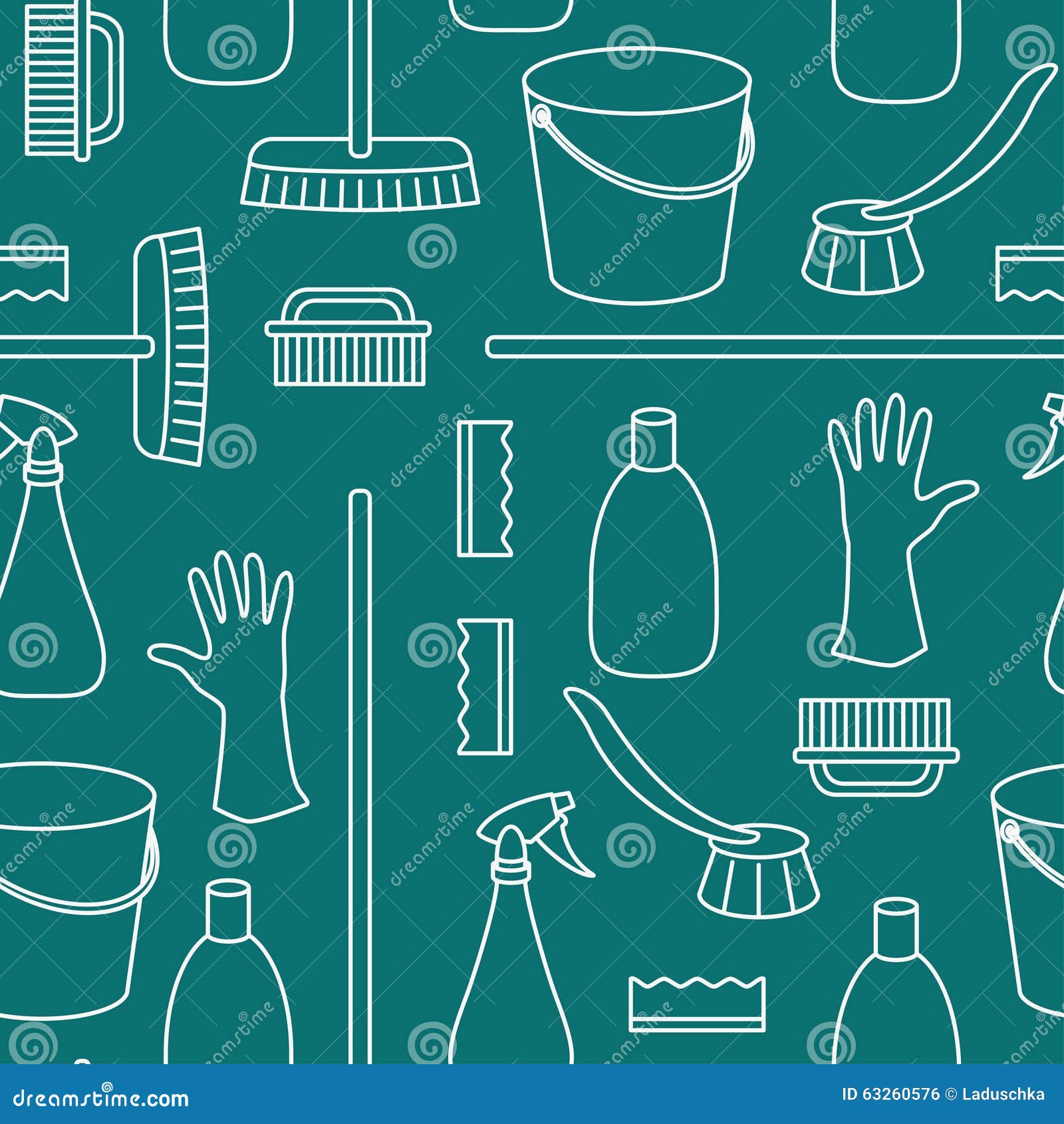 Pattern of Household Cleaning Objects Stock Vector - Illustration of ...