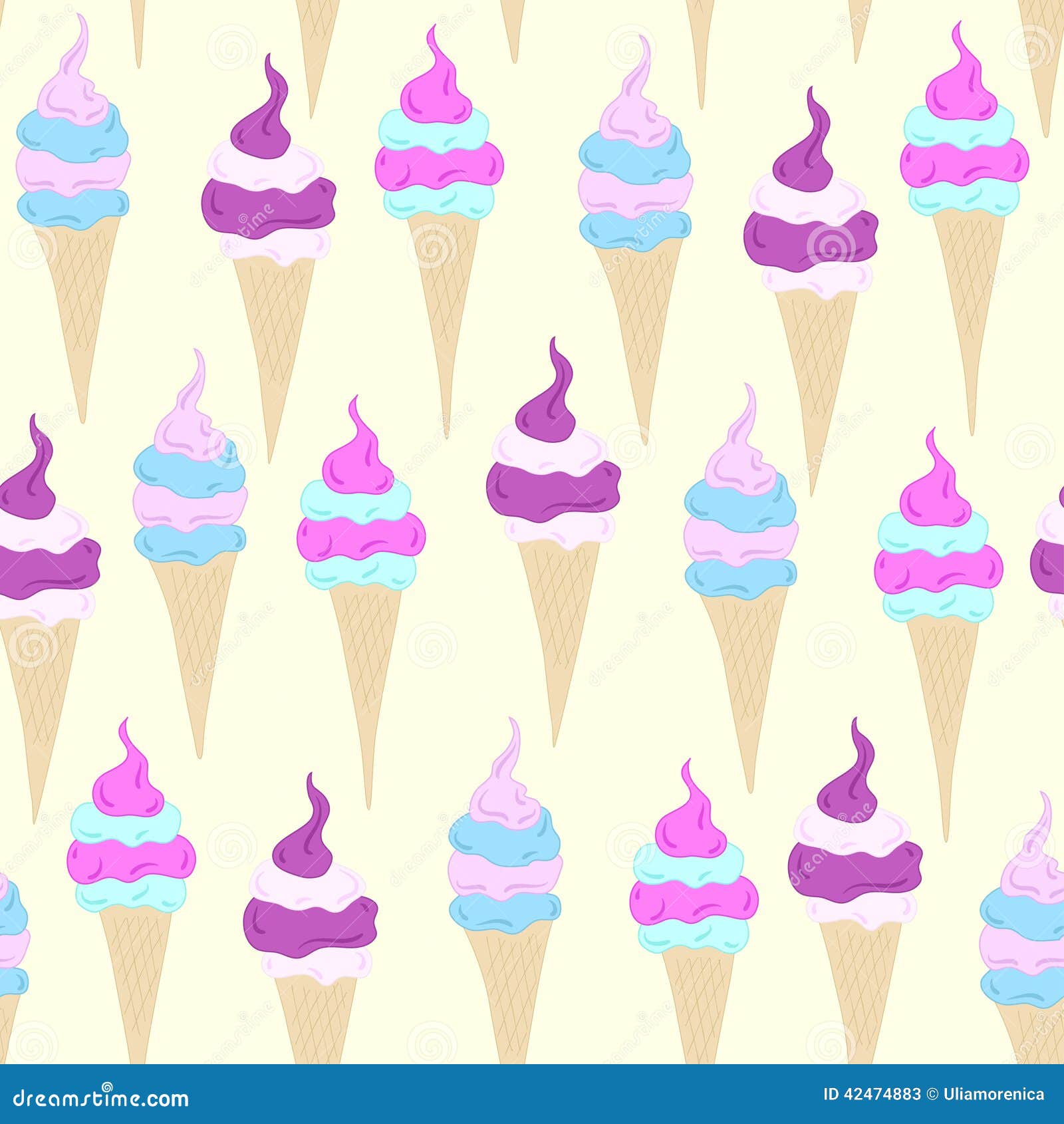 Pattern with ice cream stock vector. Illustration of design - 42474883