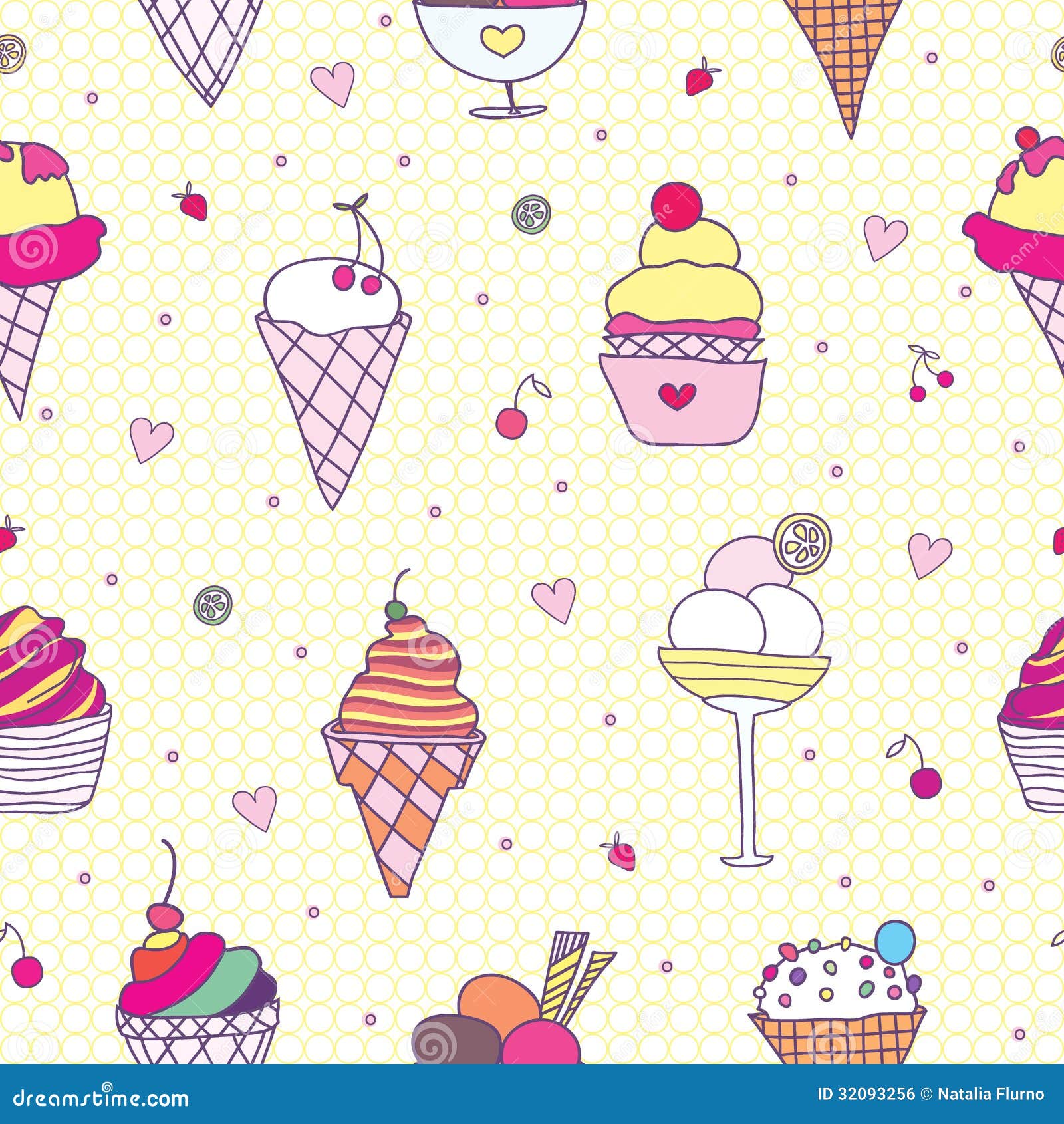 Pattern ice-cream stock illustration. Illustration of food - 32093256