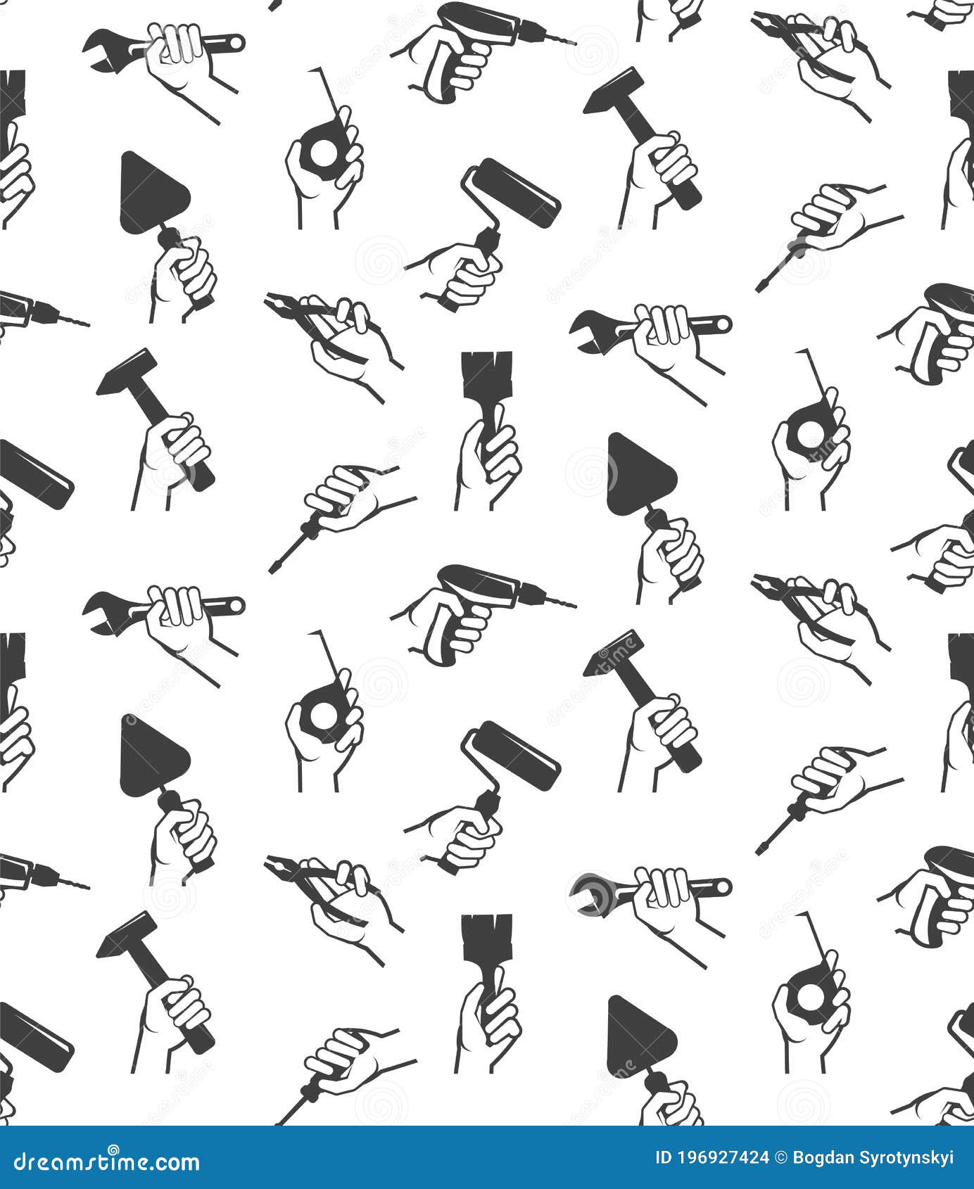 Hand__tool_icons_pattern_BW Stock Vector - Illustration of vector, work ...
