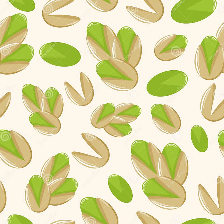 Pattern with Icons of Nuts Namely Roasted Green Pistachio in Shell ...