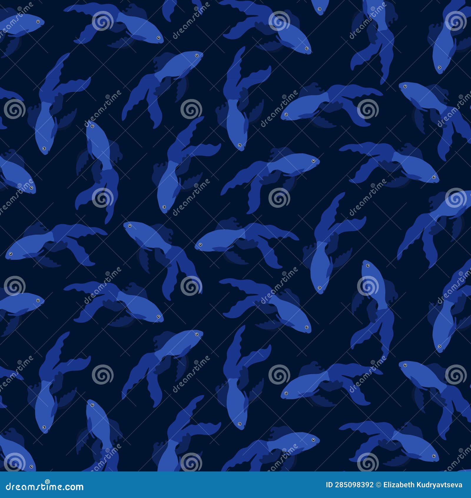 A Pattern with Identical Fish Swimming Tightly in Different Directions ...