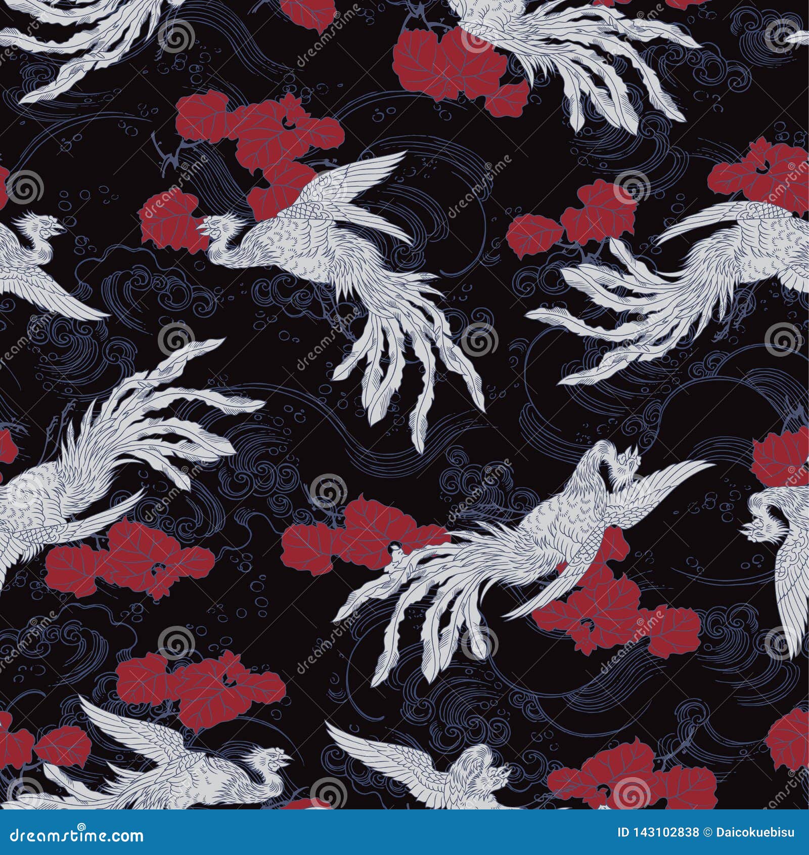 Pattern Illustration of the Chinese Phoenix Stock Vector - Illustration ...