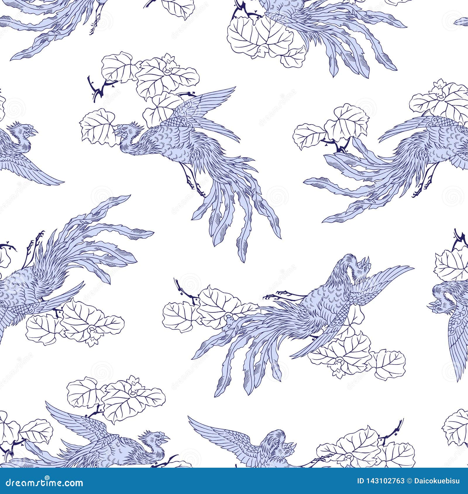 Pattern Illustration of the Chinese Phoenix Stock Vector - Illustration ...