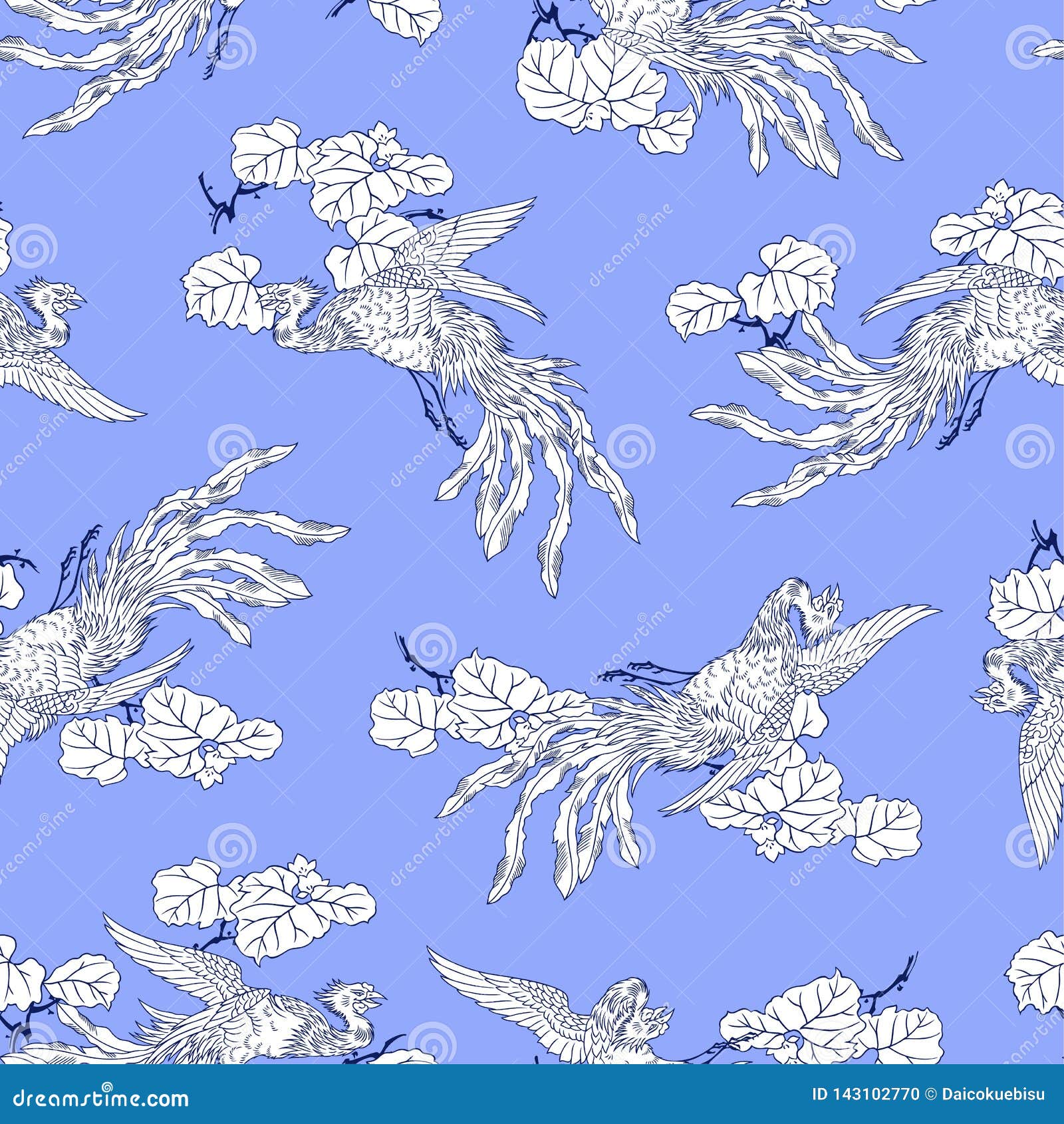 Pattern Illustration of the Chinese Phoenix Stock Vector - Illustration ...