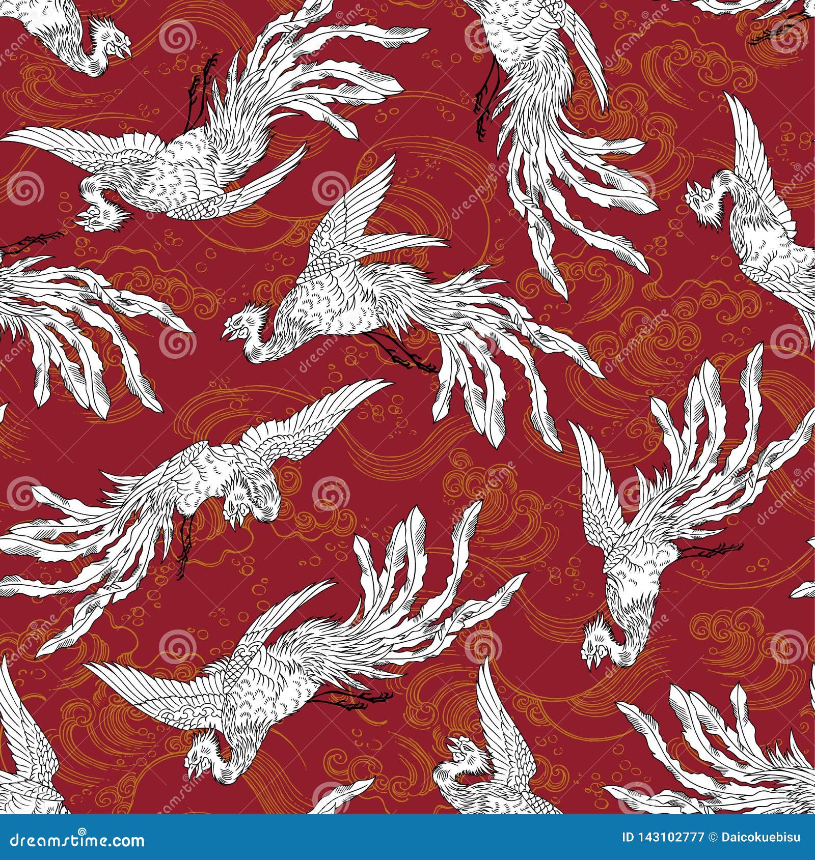 Pattern Illustration of the Chinese Phoenix Stock Vector - Illustration ...