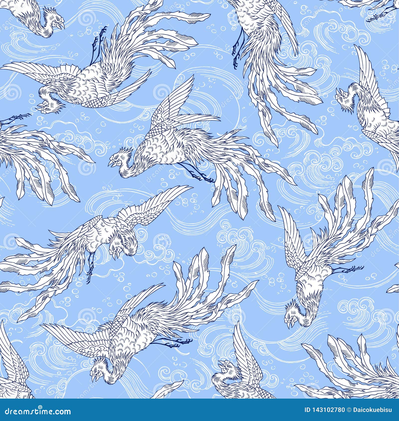 Pattern Illustration of the Chinese Phoenix Stock Vector - Illustration ...