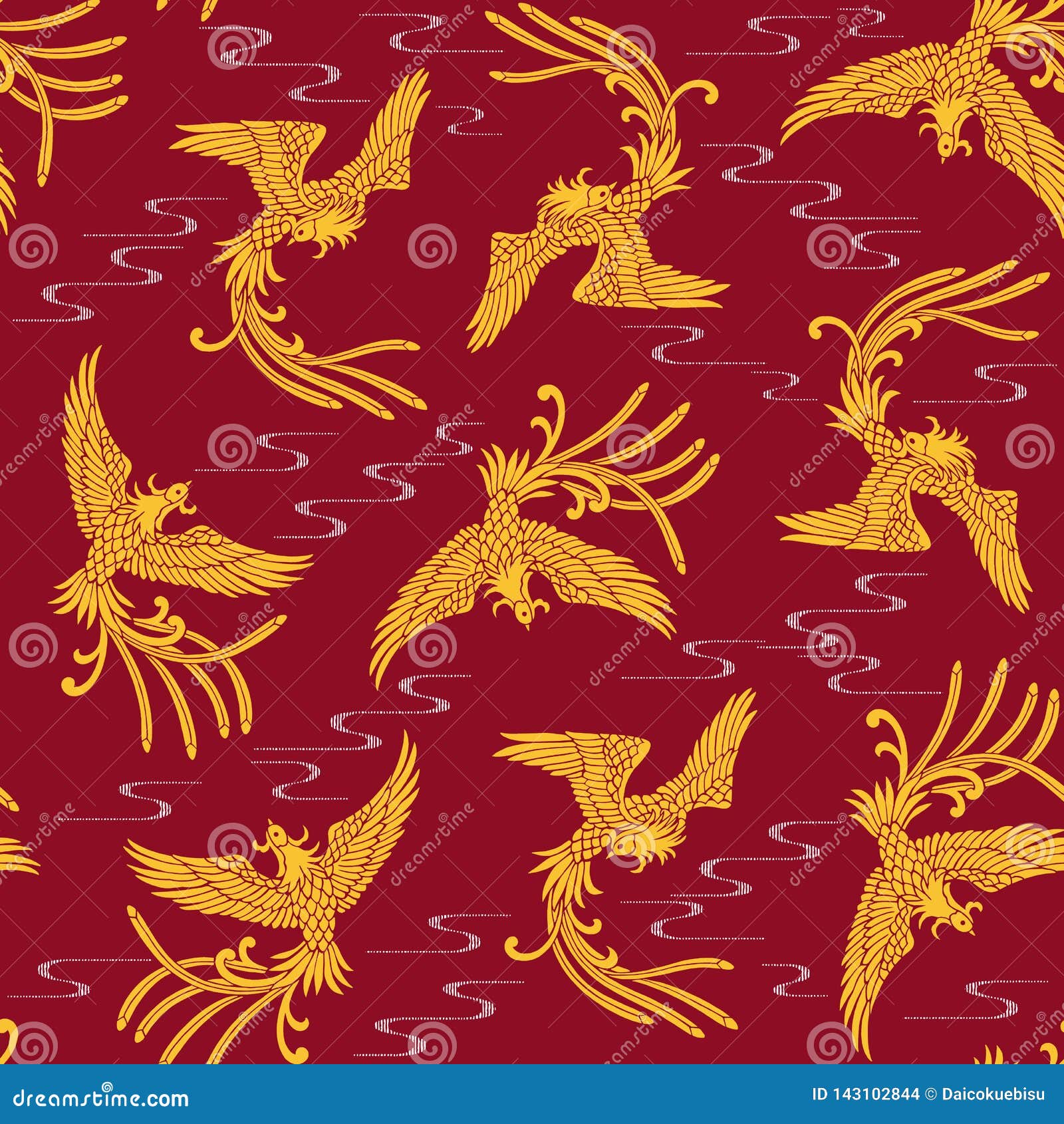 Pattern Illustration of the Chinese Phoenix Stock Vector - Illustration ...