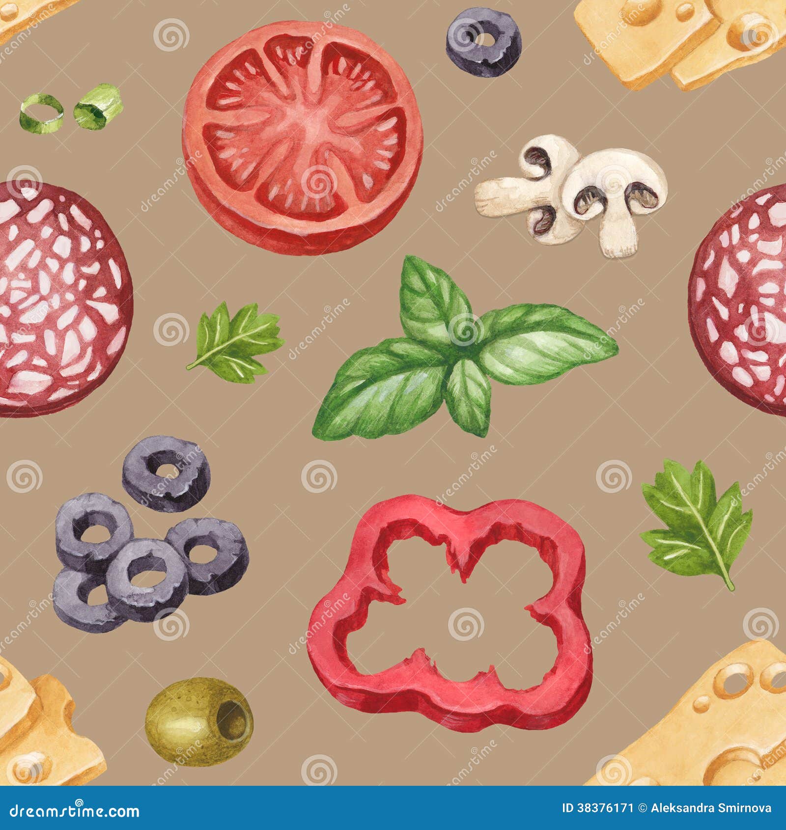 Pattern with Illustration of Food Ingredients Stock Illustration ...