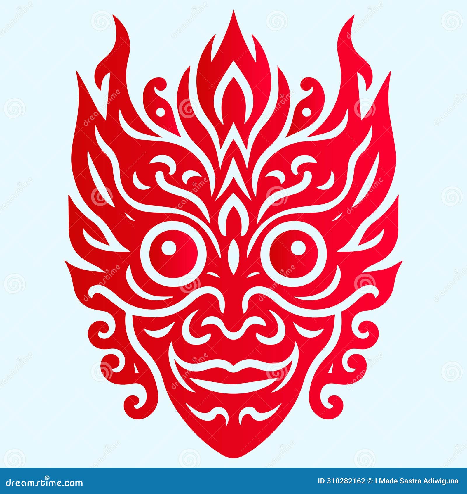 Pattern Illustration Vector Art of Oni Japanese Devil Mask. Stock ...