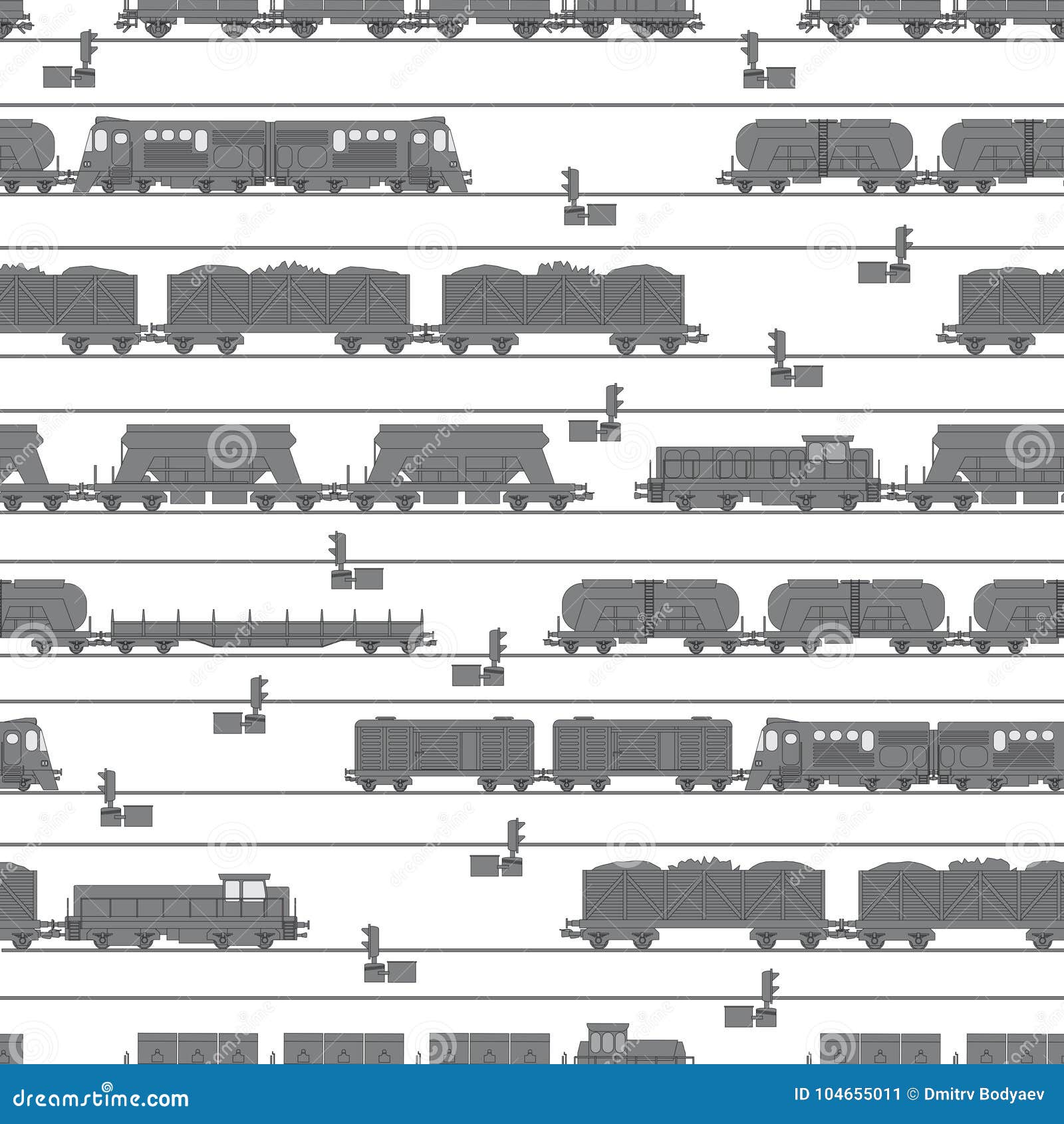 Pattern from Illustrations on a Railroad Theme Stock Illustration ...
