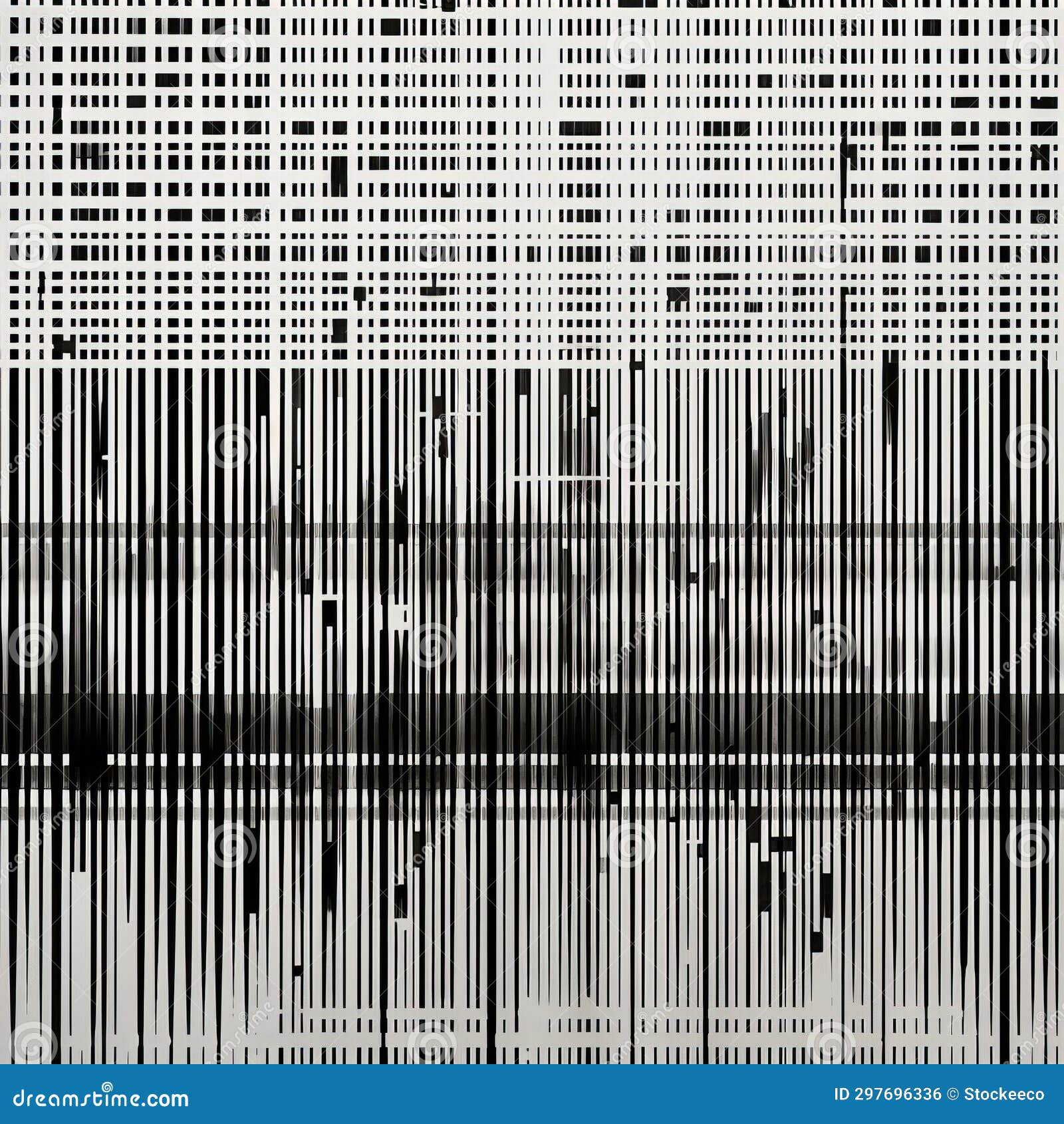 Black and White Striped Barcode Image with Grid Lines Stock ...