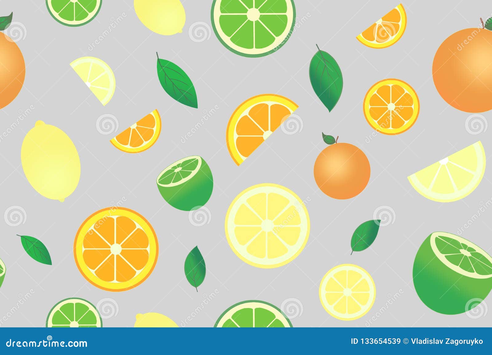The Pattern with the Image of Citrus Fruits Stock Illustration ...