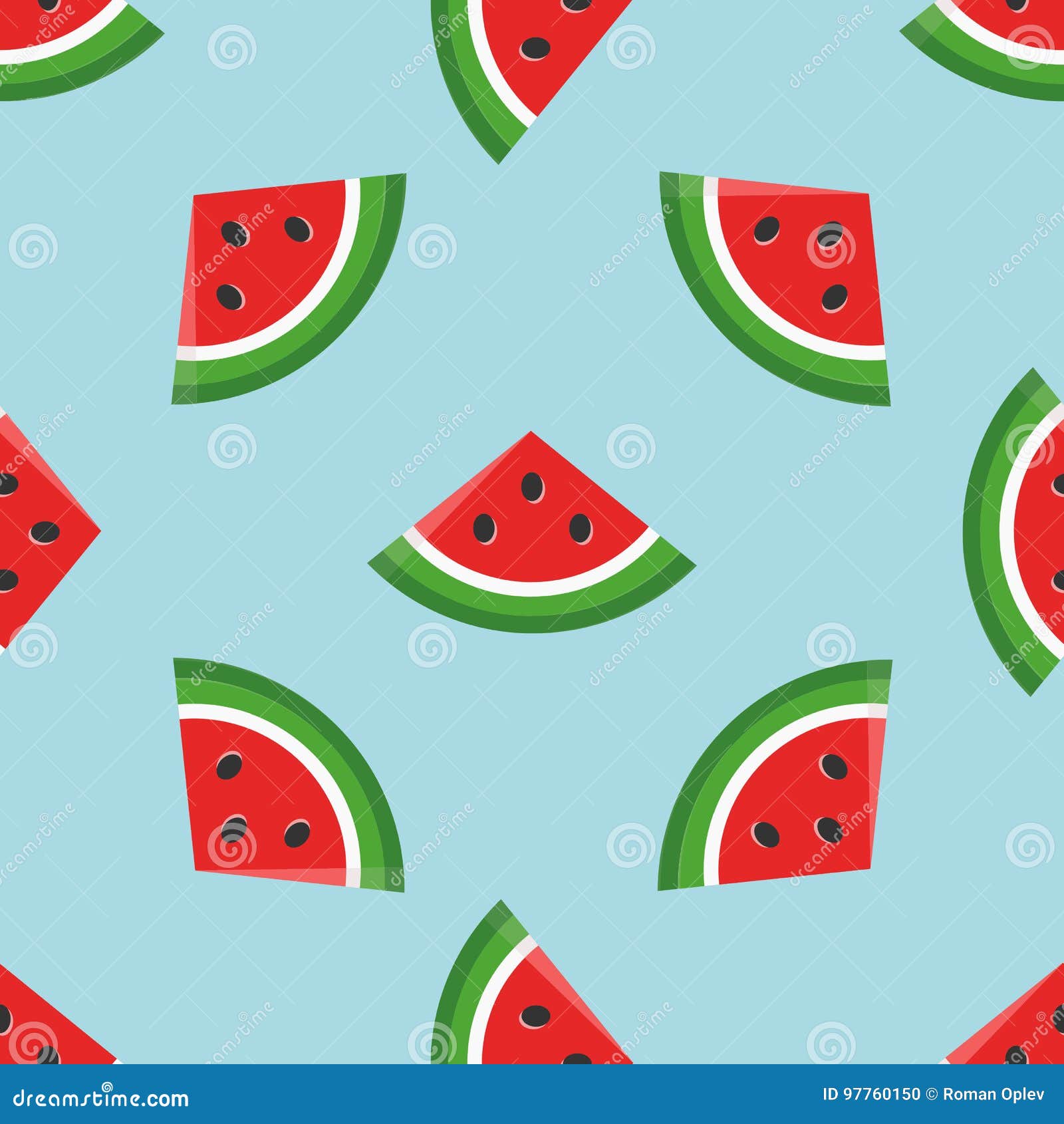 Pattern Image of a Piece of Watermelon on a Blue Background Stock ...