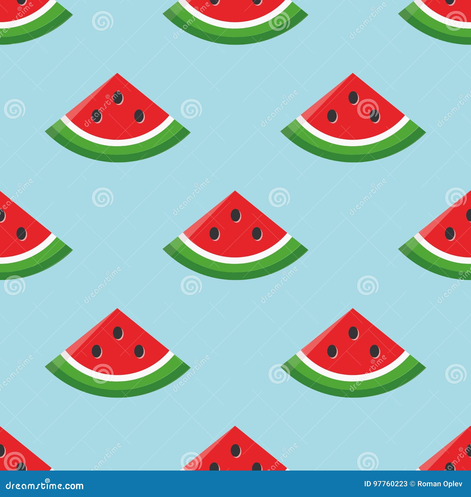 Pattern Image of a Piece of Watermelon on a Blue Background Stock ...