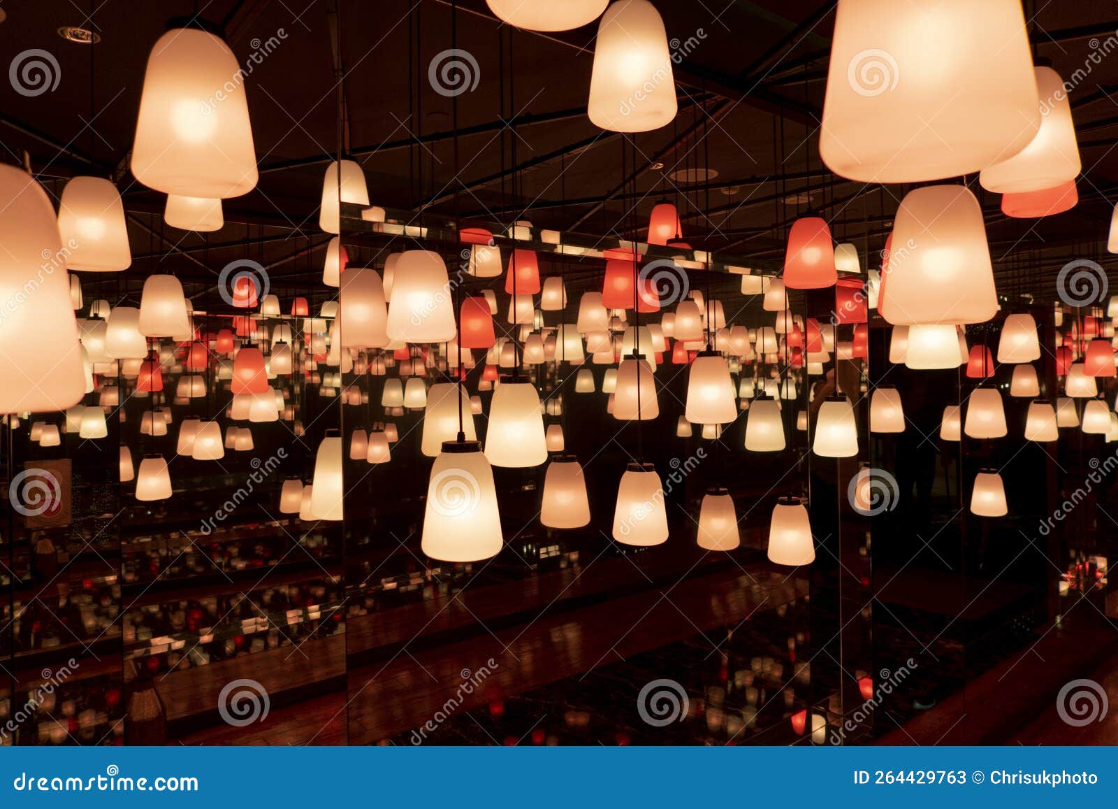 A Pattern of Indoor Downlights Artistic and Reflective Stock Image ...
