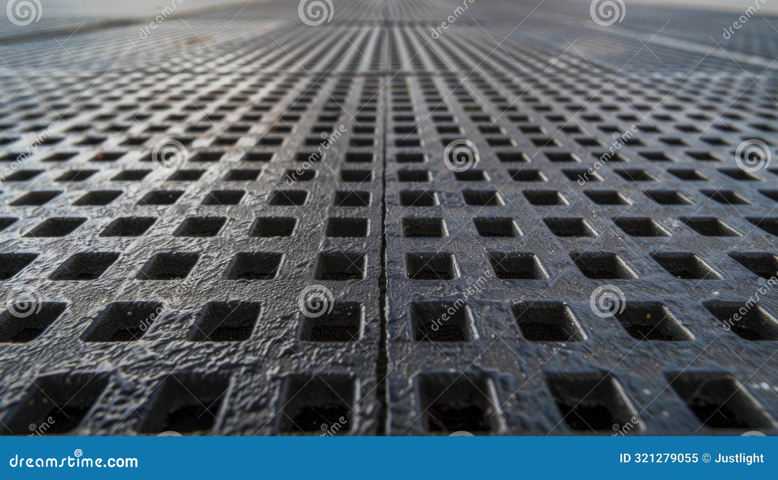 The Pattern of an Industrial Walkway Grating Featuring a Uniform Grid ...