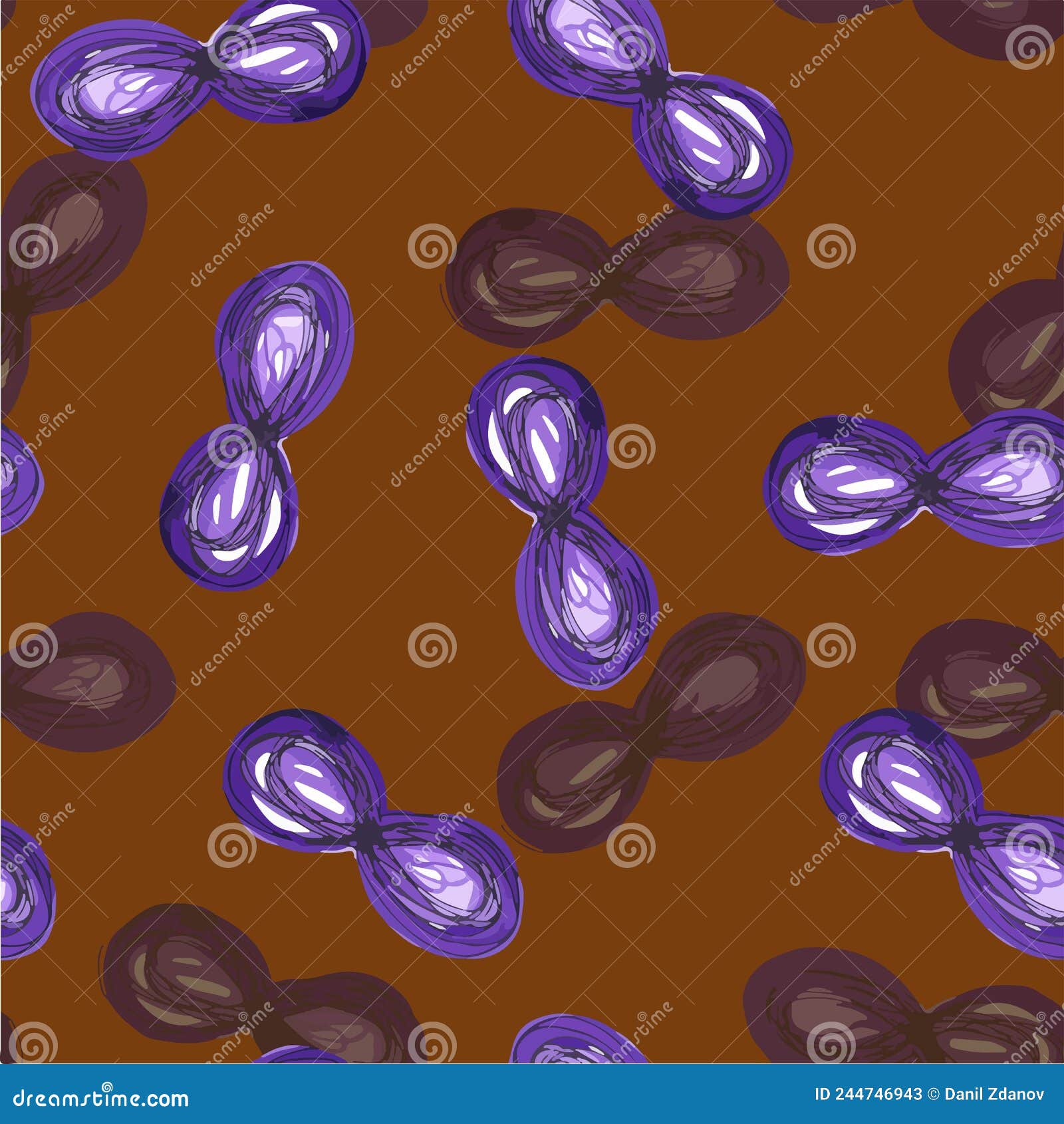 Pattern with Infinity Symbol of Lilac Shade on a Brown Background Stock ...