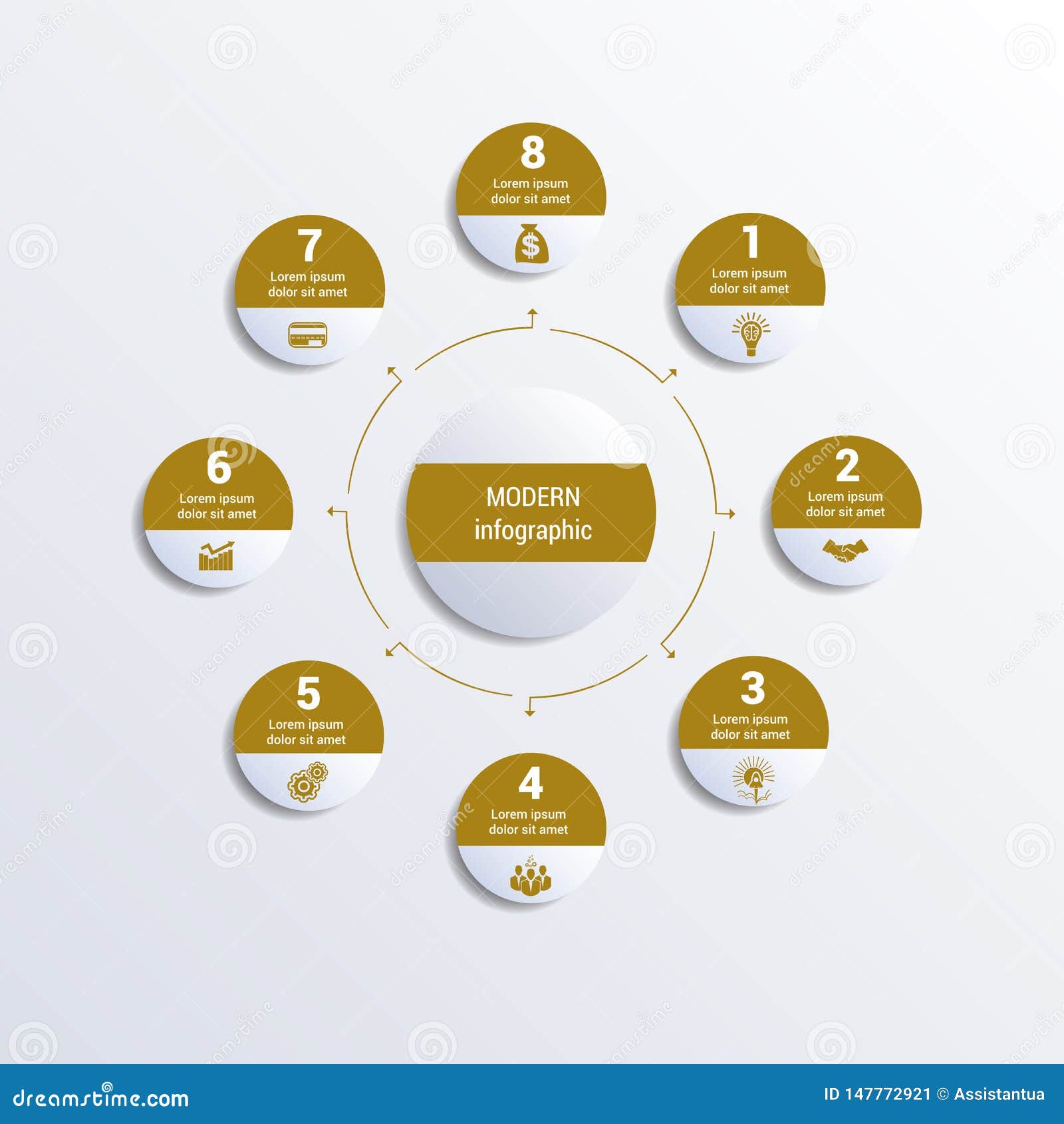 Pattern for Infographic 8 Positions Monochromic Vector Image from ...