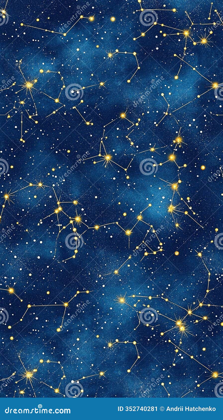 Pattern of Interconnected Dots Forming Constellations on a Deep Blue ...