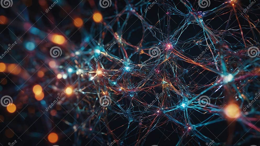 Pattern of Interconnected Nodes and Pathways. Resembling an AI Neural Network Stock Photo ...
