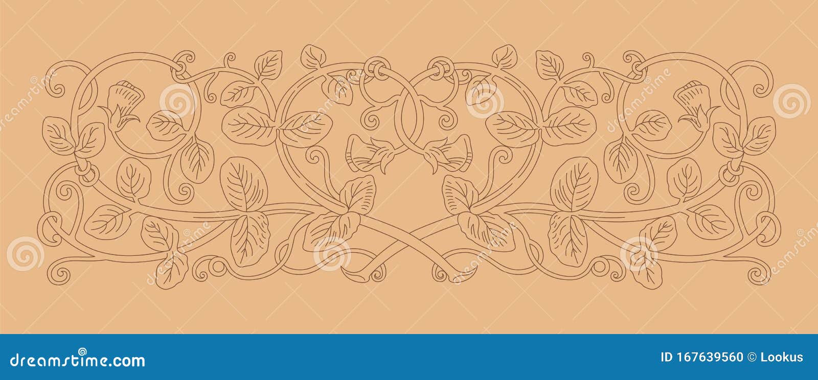 Floral Ornament in Medieval Style. Stock Illustration - Illustration of ...