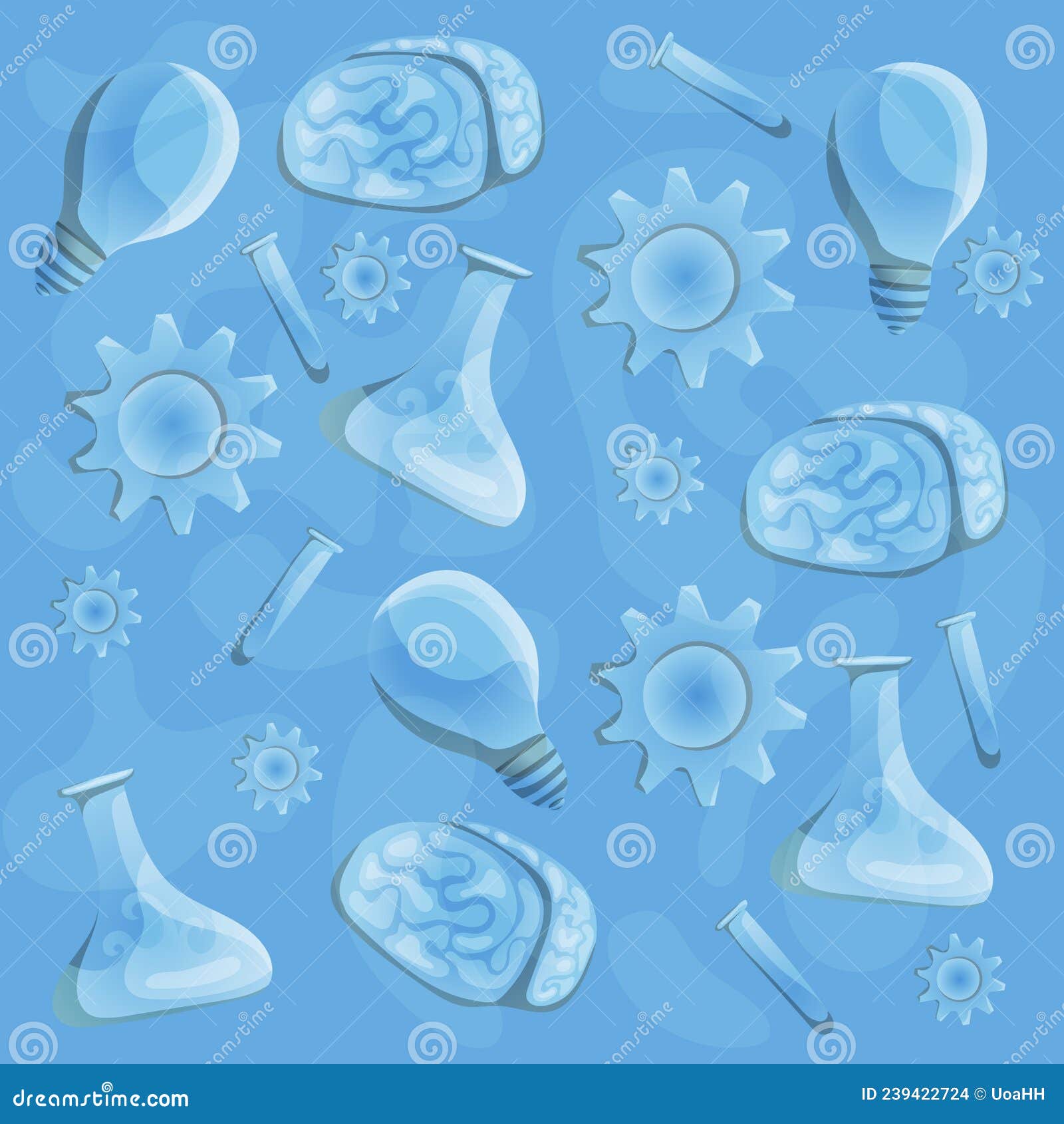 Seamless Pattern of Abstract Inventions and Science. Stock Vector ...