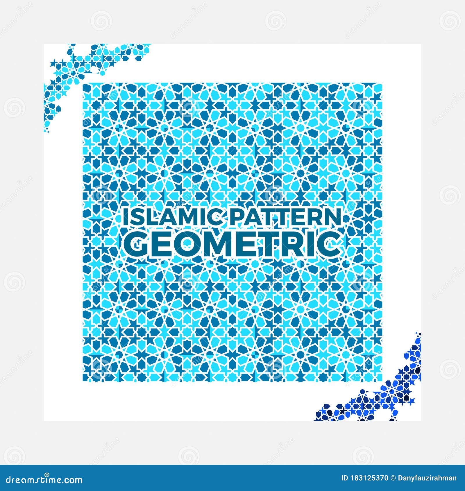Pattern Islamic Blue Color Random Stock Vector - Illustration of border ...