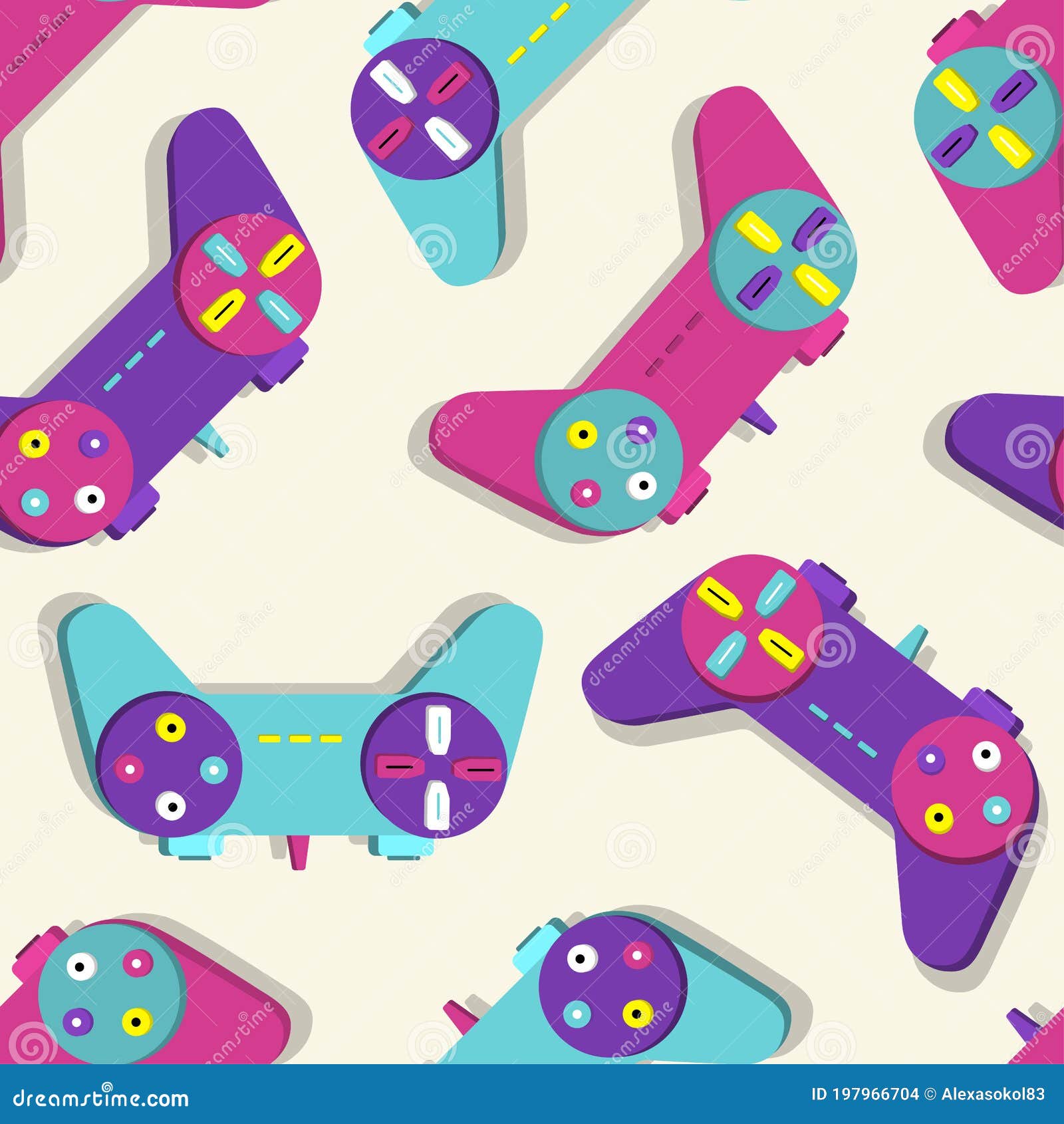 Set Joystick, Retro Typewriter And Pager Icon. Vector | CartoonDealer ...